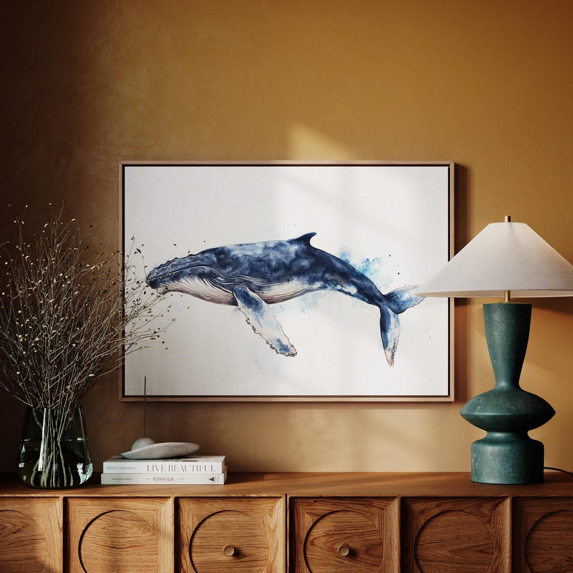 Watercolor Whale Art, Ocean Inspired Humpback Whale Print, Whale Decor ...