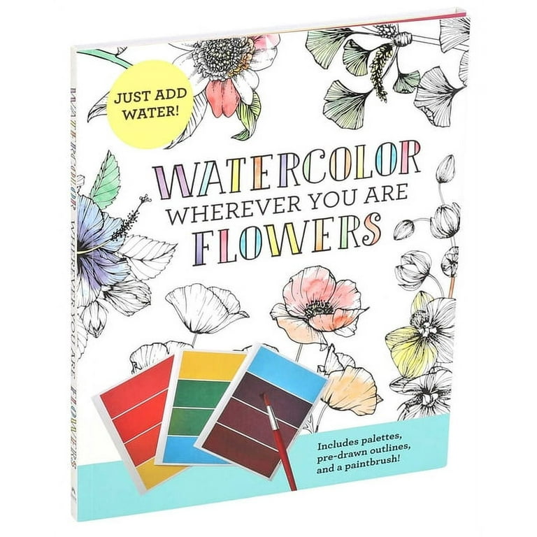 water coloring book flowers