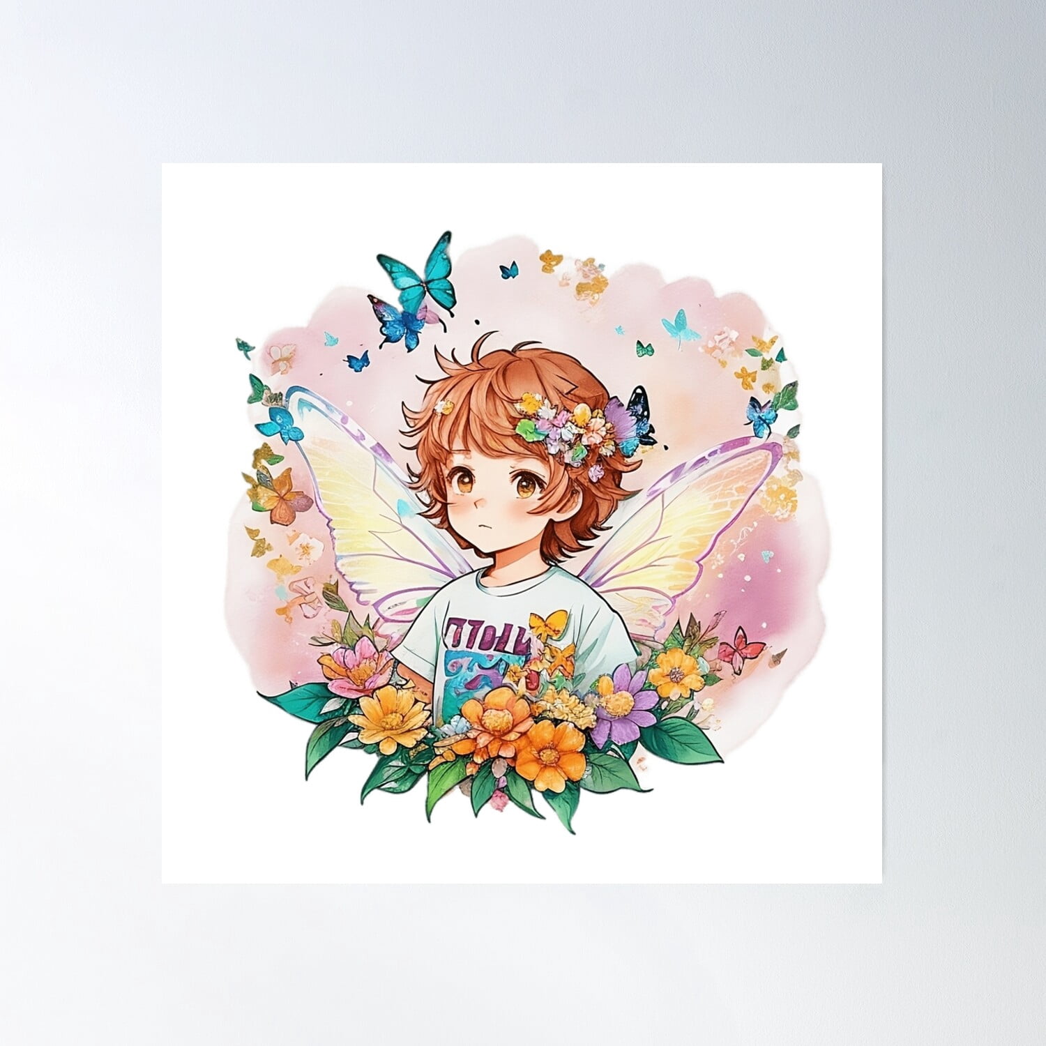 Watercolor Whimsical Wonderland: Cute Chibi Anime Shota Boy With Wings ...