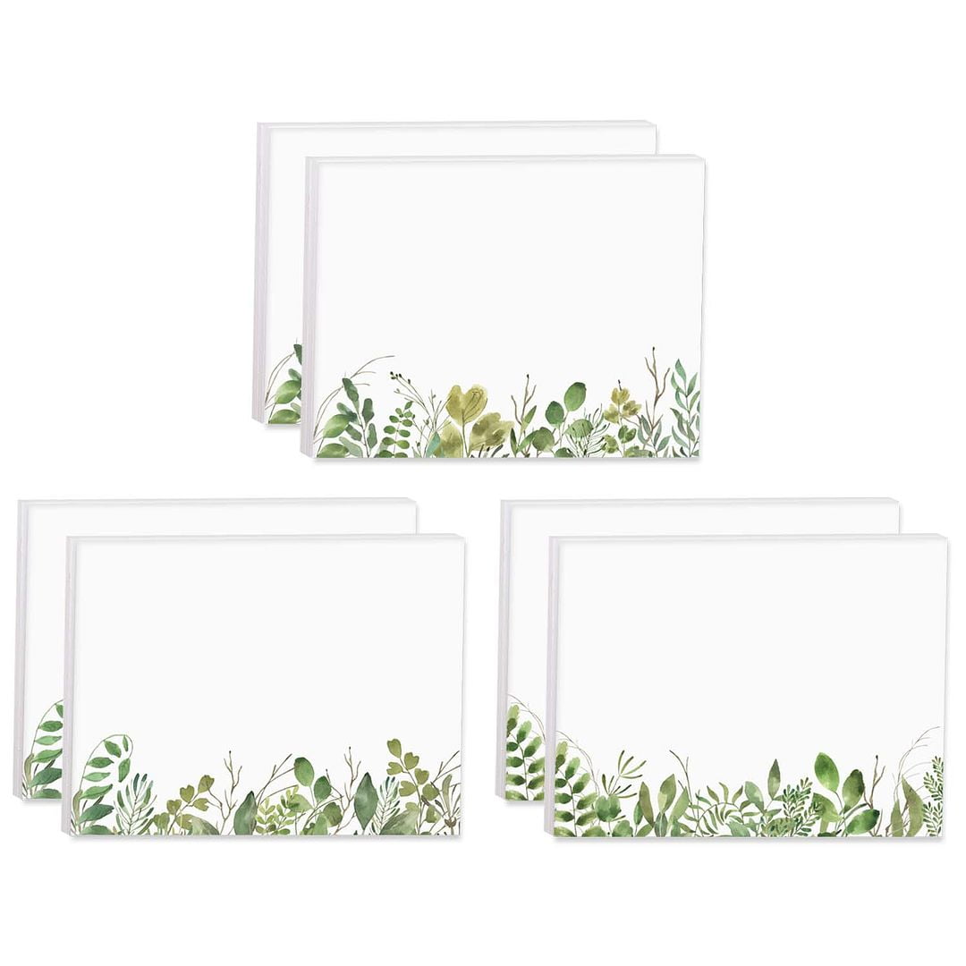 Watercolor Wild Greenery Sticky Note Pads / 4" x 3" Botanical Sticky ...