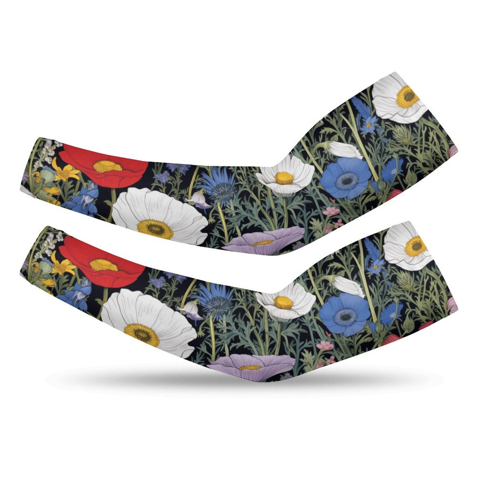 Watercolor Wildflowers Cooling Arm Sleeves Cover Summer Sun Protection ...