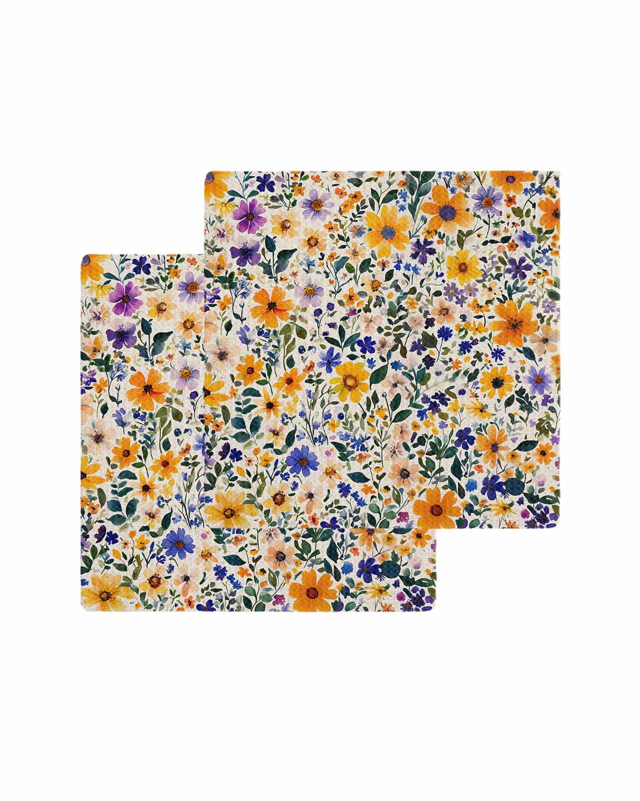 Watercolor Wildflowers Kitchen Dish Towels for Drying Dishes Set of 2 ...