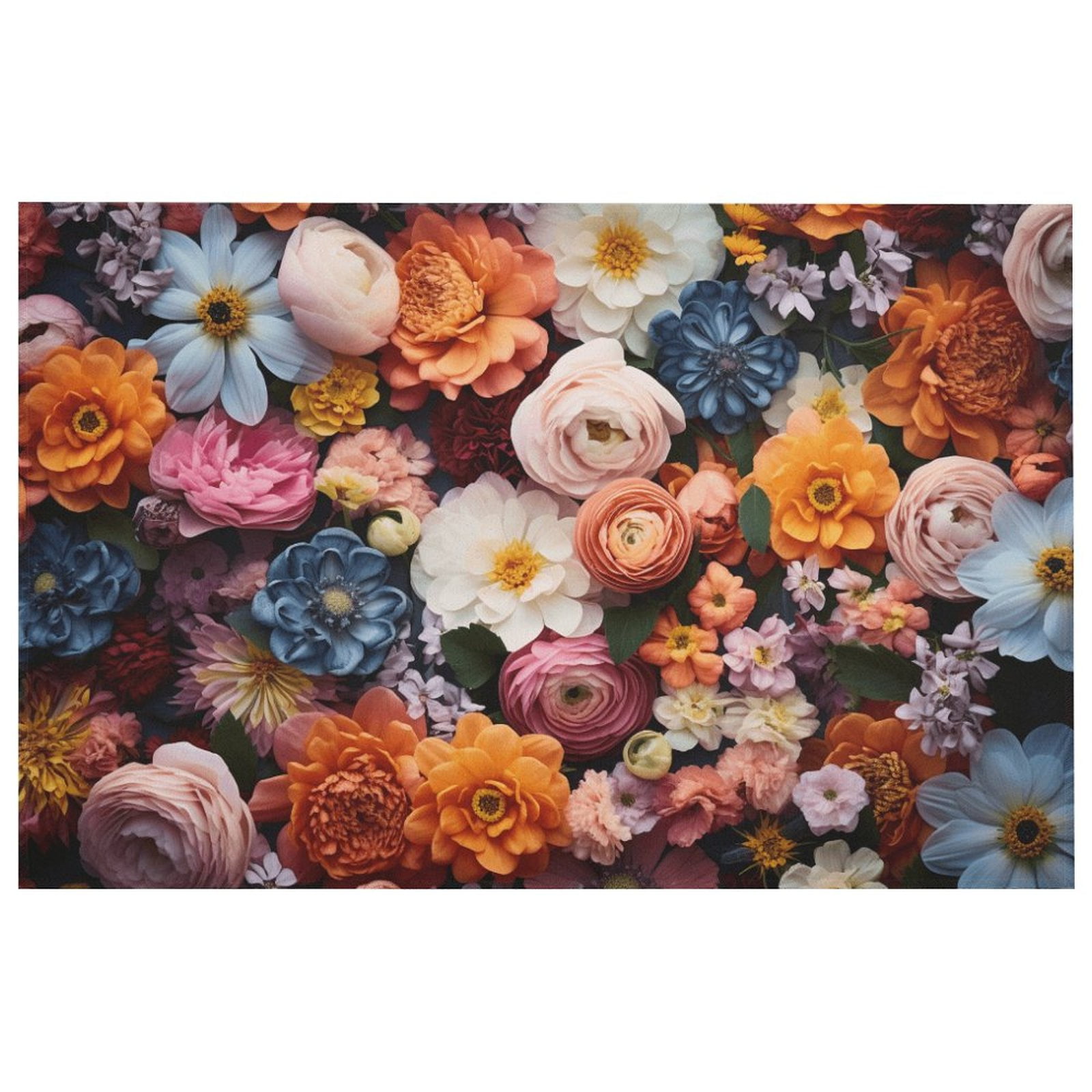 Watercolor Wildflowers Rug - for Living Room, Bedroom, And Dining Room ...