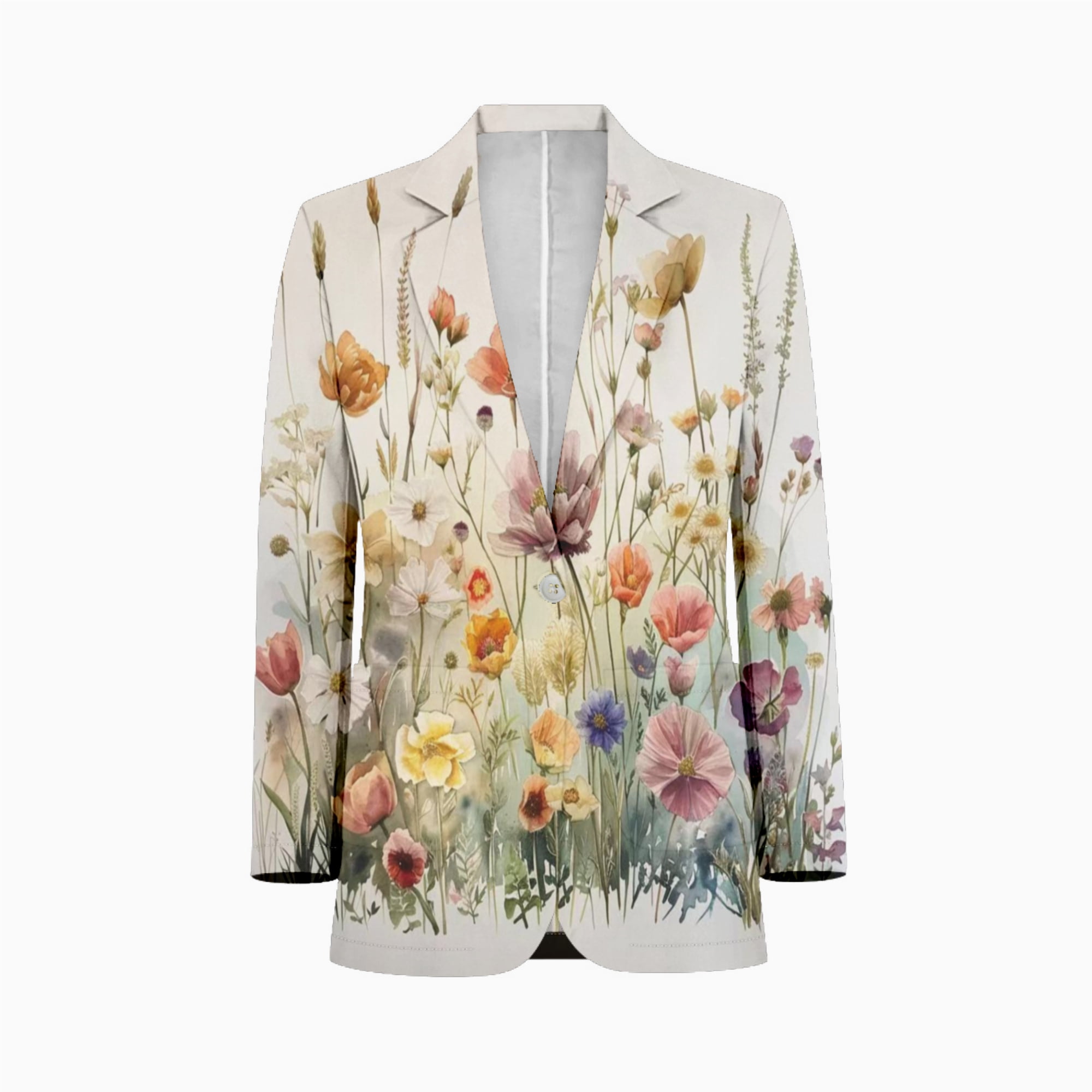 Watercolor Wildflowers Spring Summer (10) Customized Men's Suits full ...