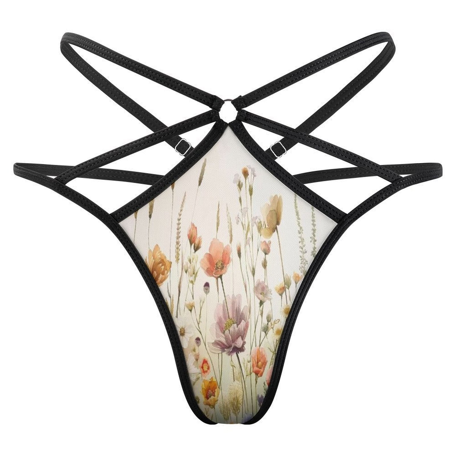 Watercolor Wildflowers Spring Summer (10) Open Type Women's Panties ...