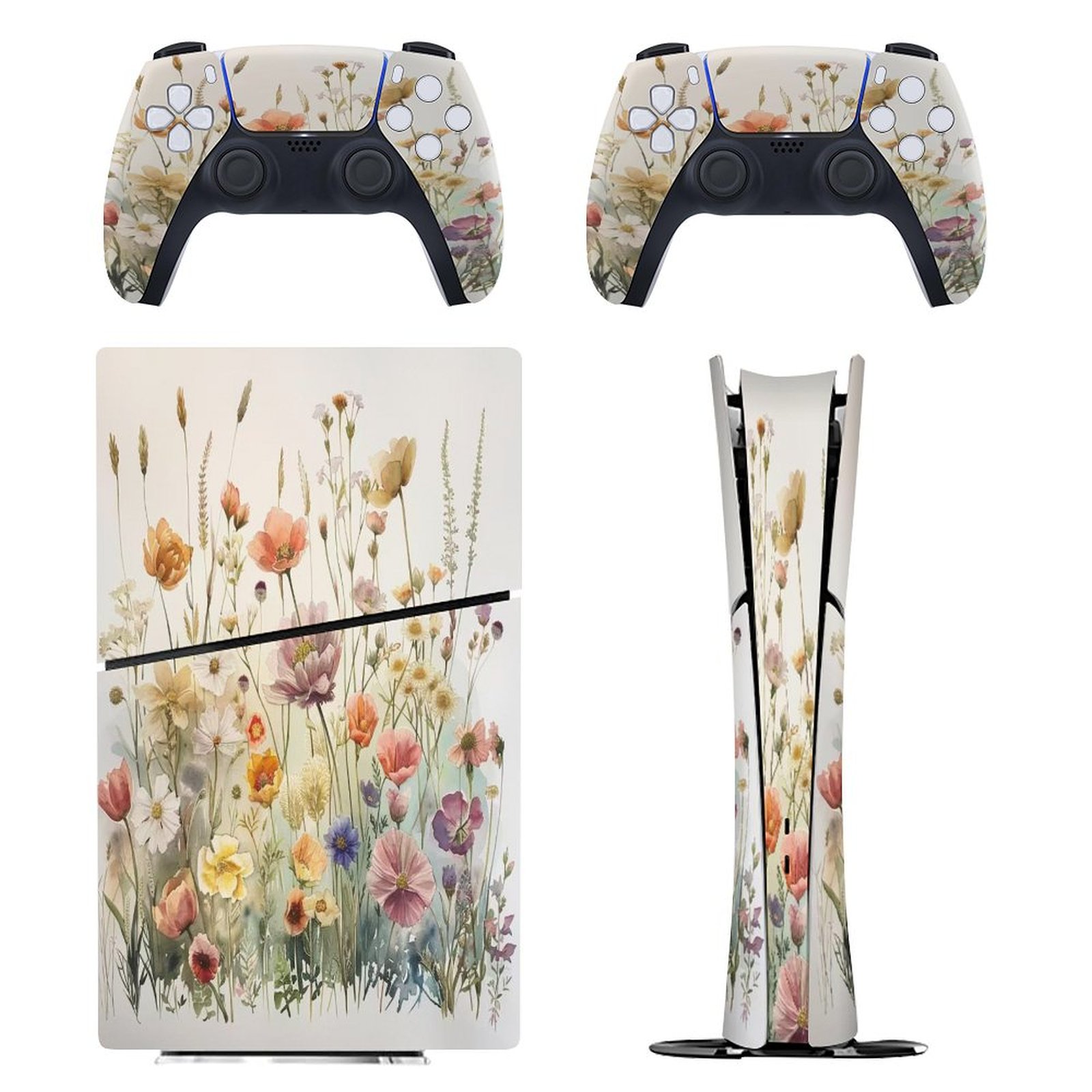 Watercolor Wildflowers Spring Summer (10) PS5/PS5 Slim Digital Disc ...