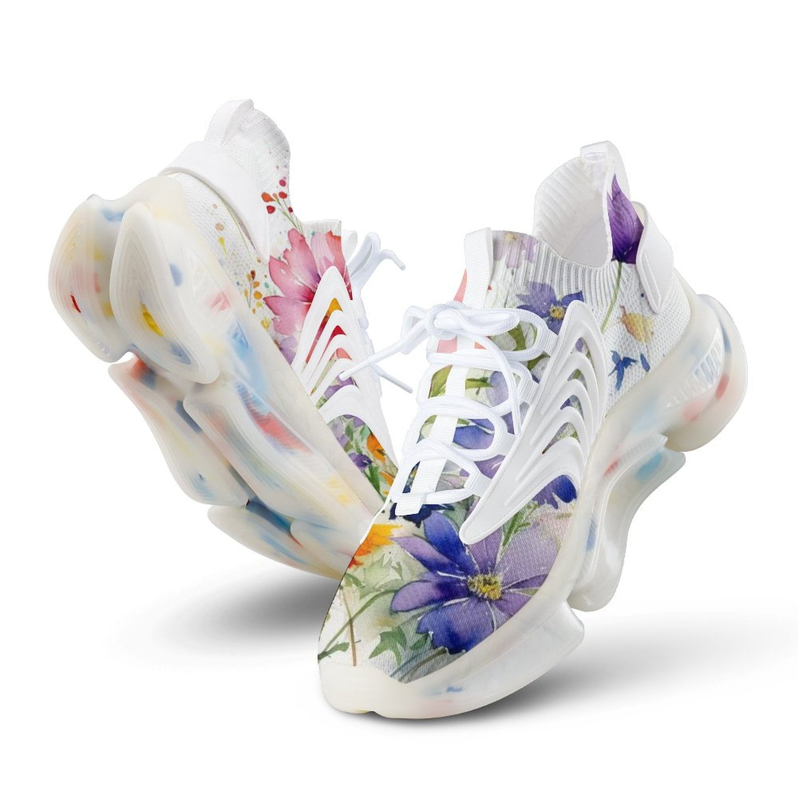 Watercolor Wildflowers Spring Summer (12) Walking Shoes for Men Woman ...