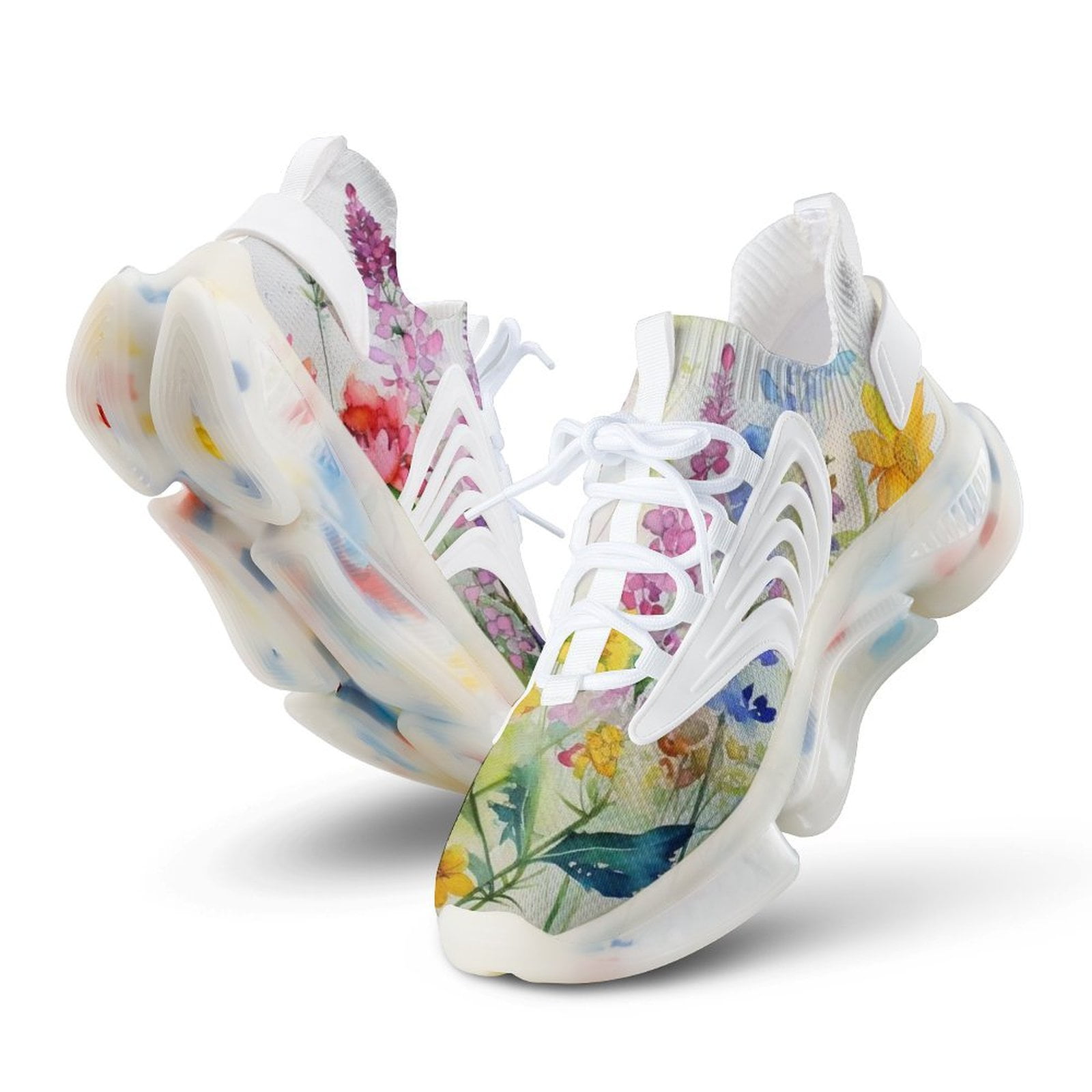 Watercolor Wildflowers Spring Summer (2) Walking Shoes for Men Woman ...