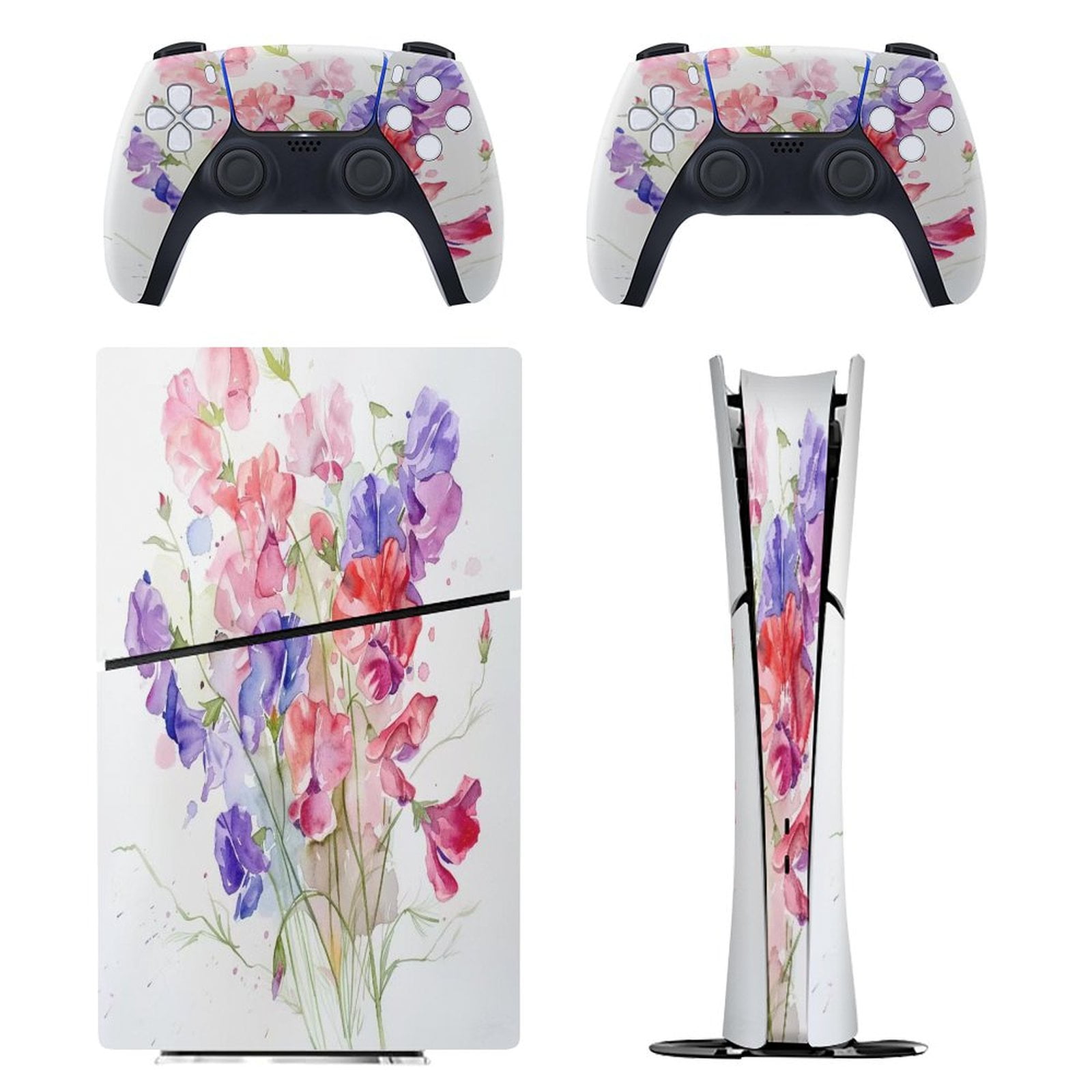 Watercolor Wildflowers Spring Summer (4) PS5/PS5 Slim Digital Disc Skin ...
