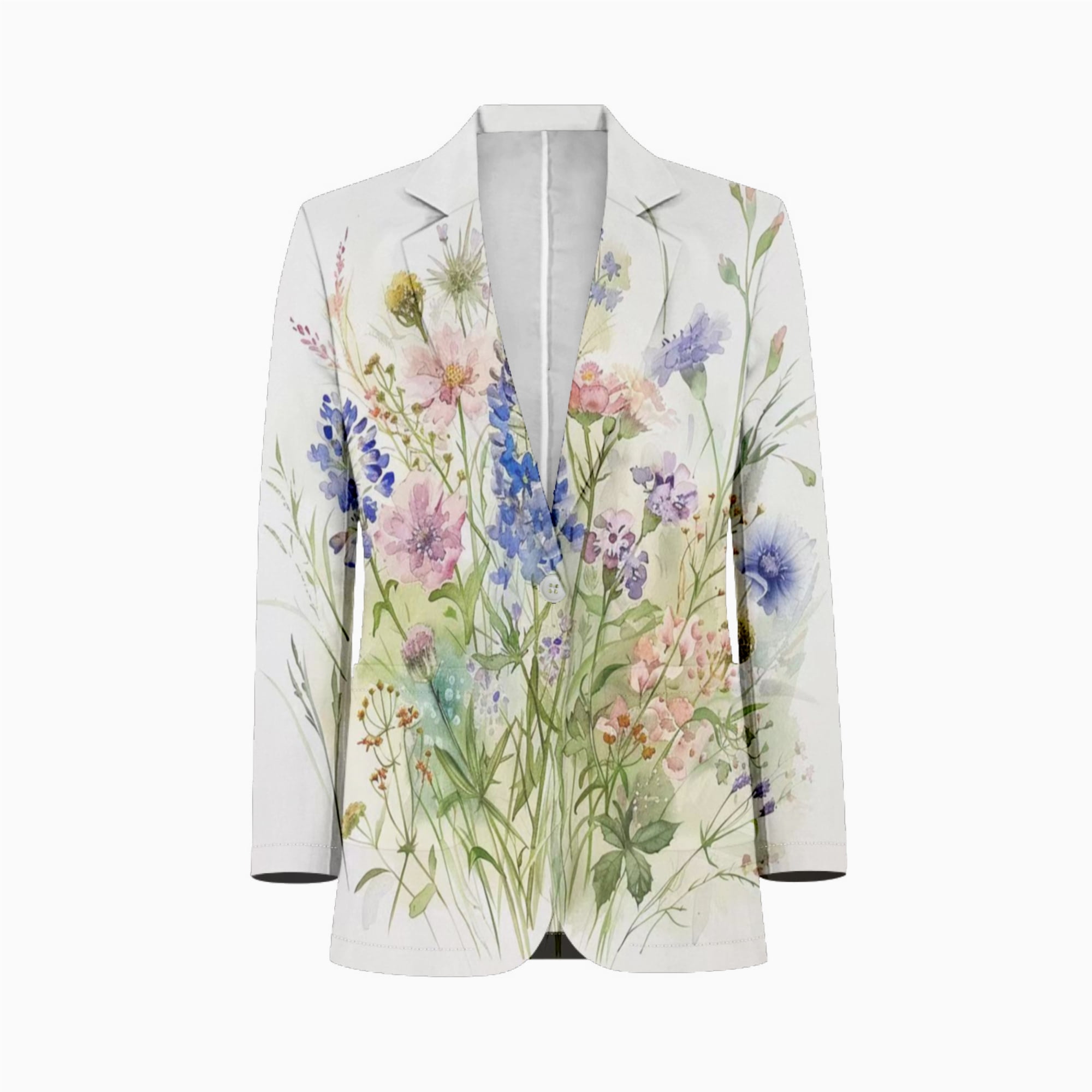 Watercolor Wildflowers Spring Summer (5) Customized Men's Suits full ...