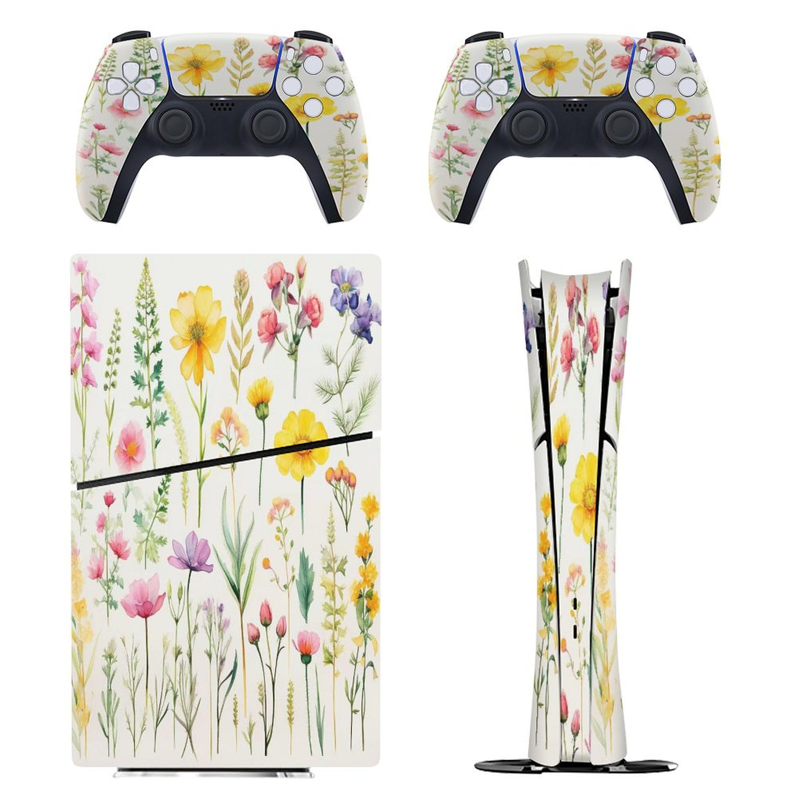 Watercolor Wildflowers Spring Summer (7) PS5/PS5 Slim Digital Disc Skin ...
