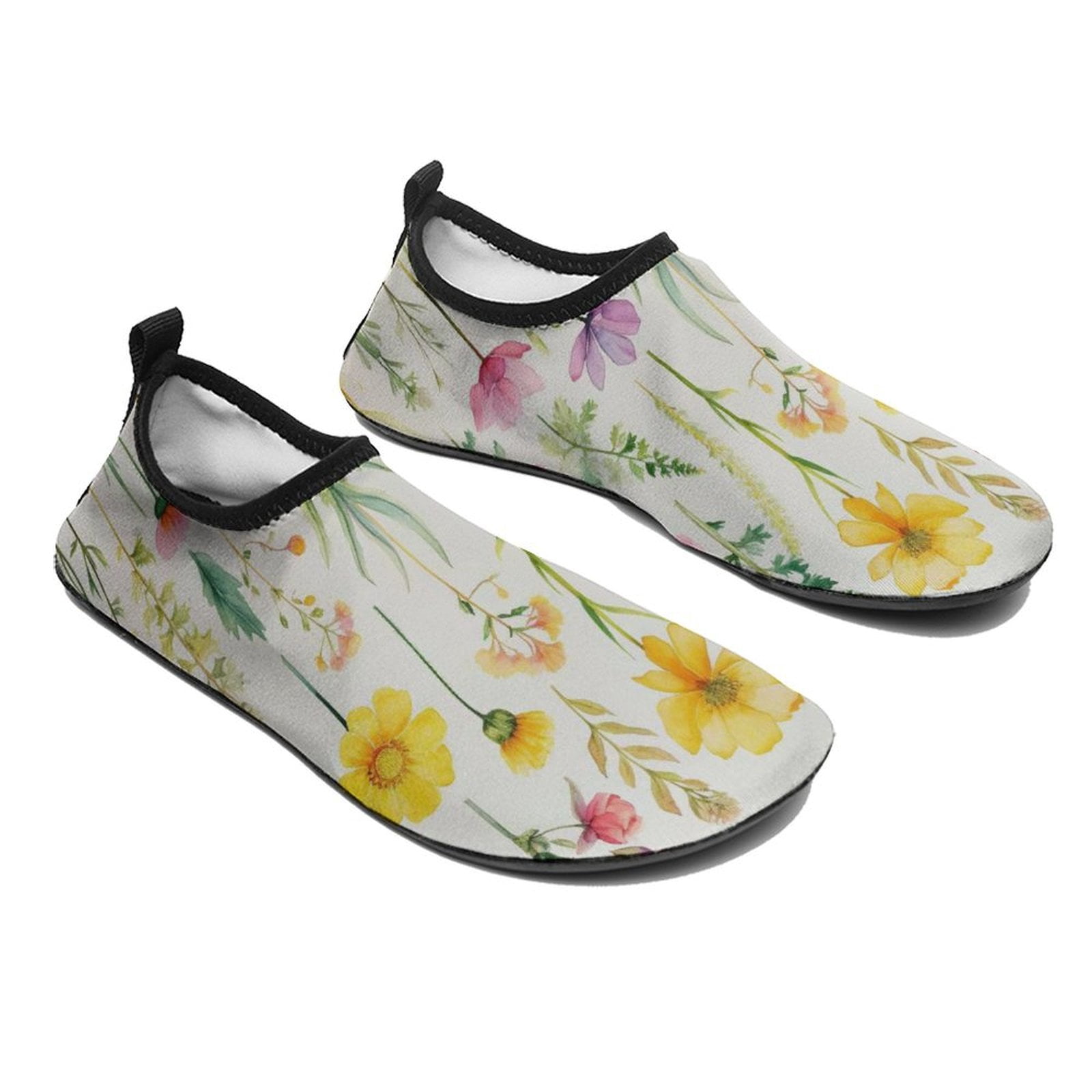 Watercolor Wildflowers Spring Summer (7) Water Shoes Beach Slip-on ...