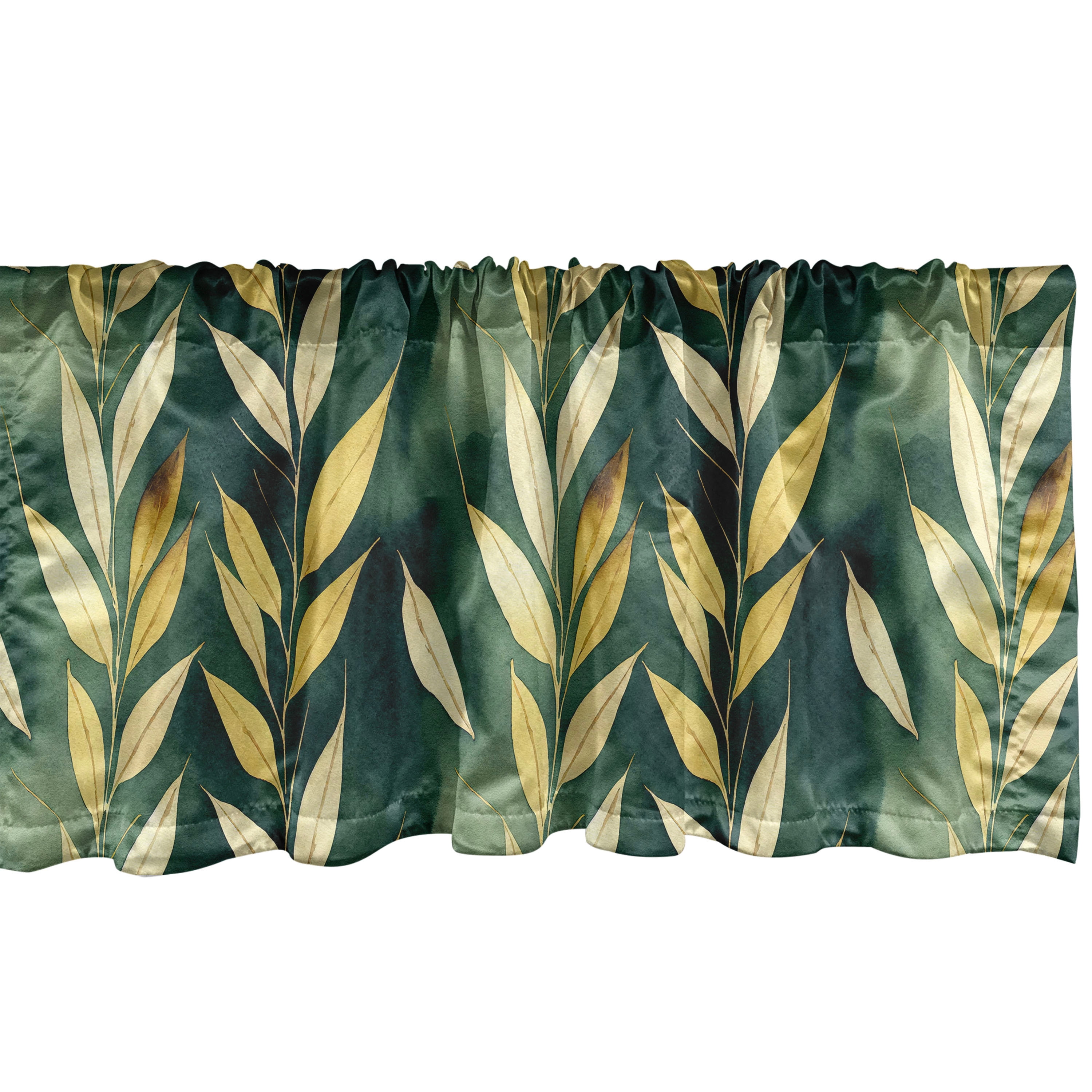 Watercolor Window Valance, Falling Leaves of Autumn Season Misty ...