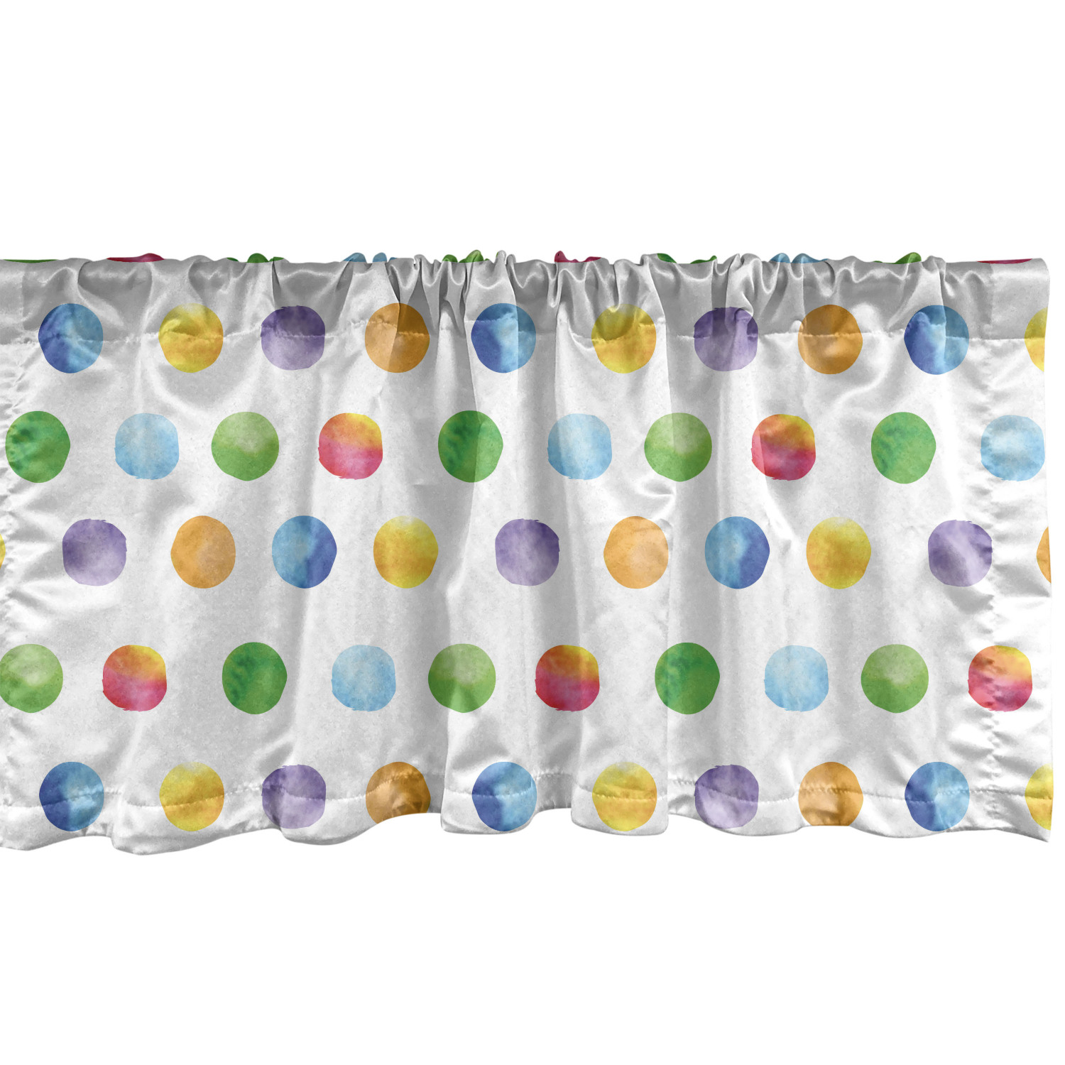 Watercolor Window Valance Pack Of 2 Abstract Brush Stroke Polka Dots