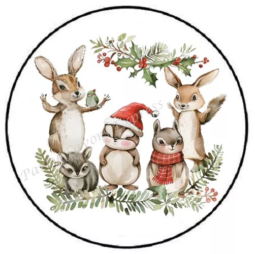 Watercolor Winter Forest Friends Sticker Party Favors Sticker Envelope ...