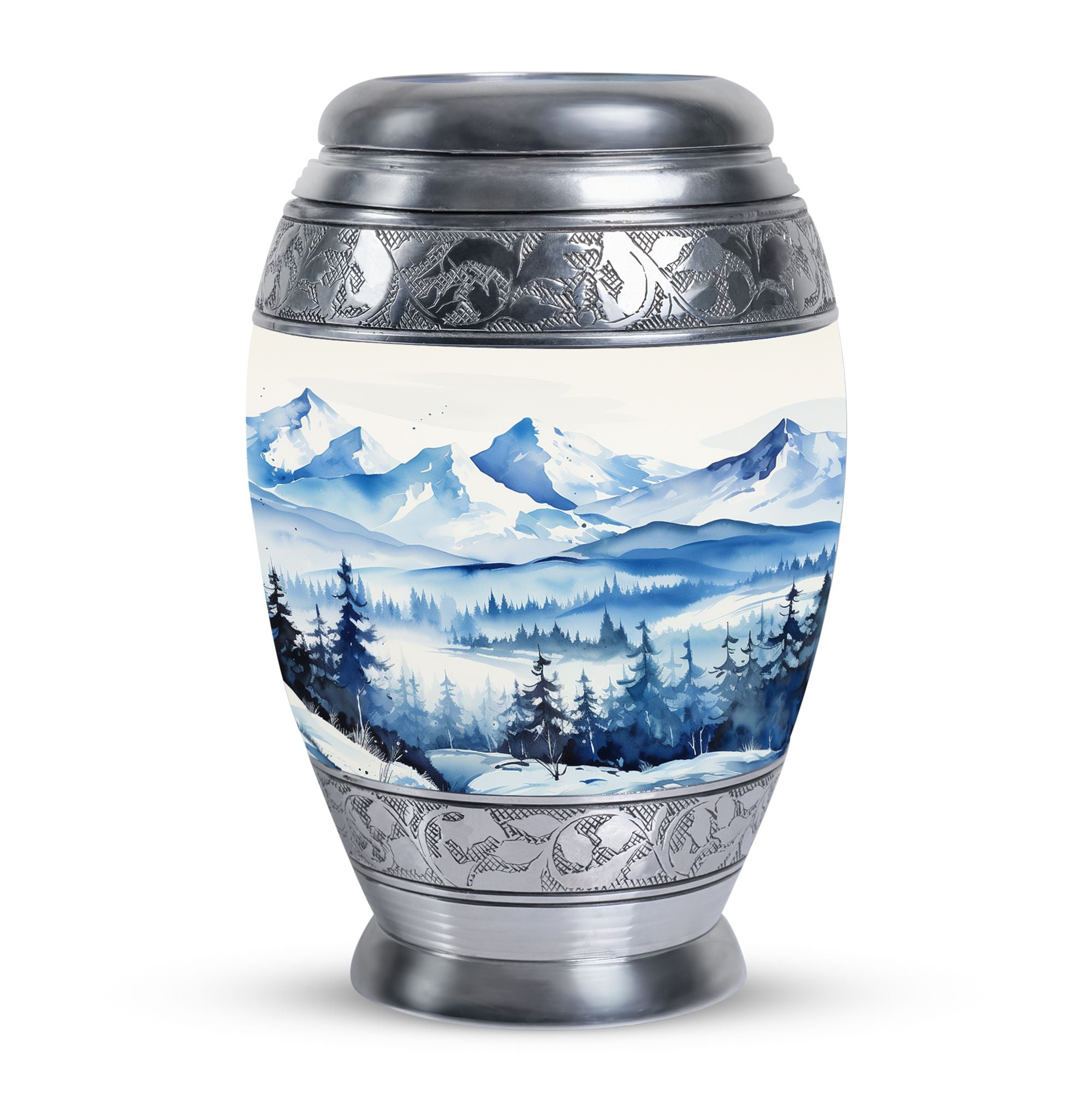 Watercolor Winter Wonderland Cremation Urn, Keepsake Urns For Human ...