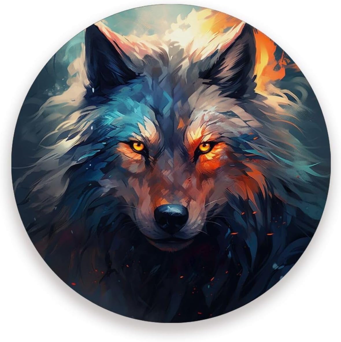 Watercolor Wolf Coasters Absorbent Moisture Non-Slip Drink Coaster ...