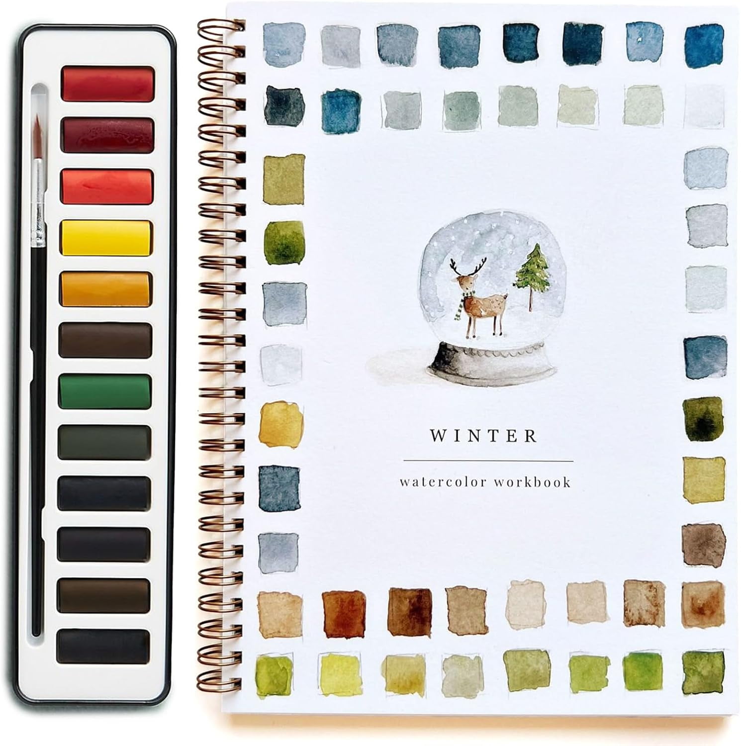 Watercolor Workbook, 12 Colors Water Colors Paint Adult Set with Paint ...