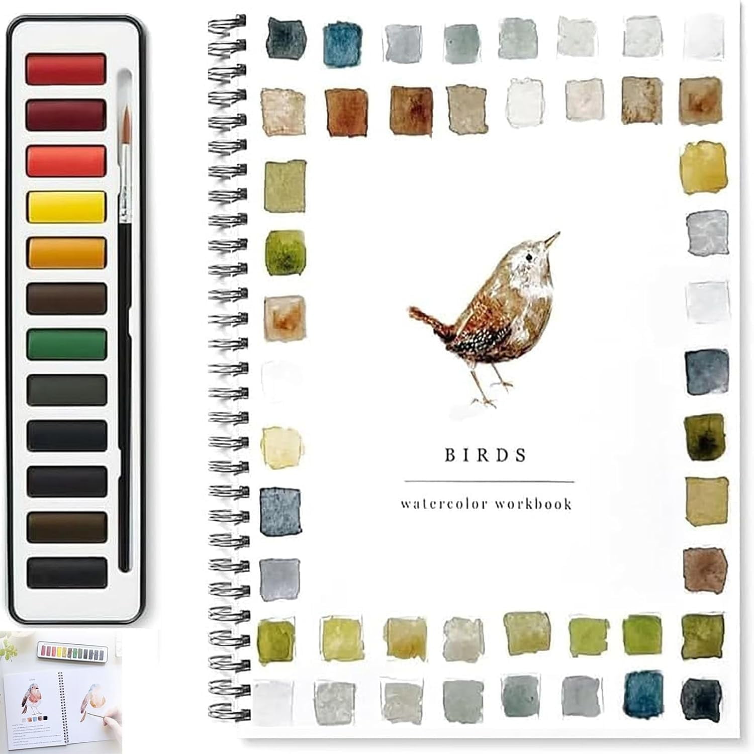 Watercolor Workbook for Beginner-Friendly,12 Colors Watercolor Paint ...