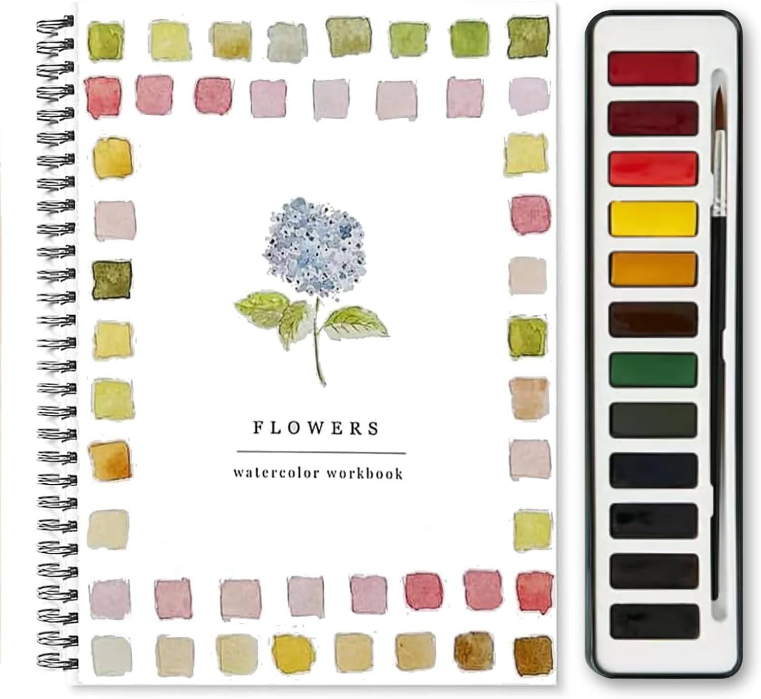 Watercolor Workbook， Beginner-Friendly Flowers Watercolor Workbooks, 12 ...