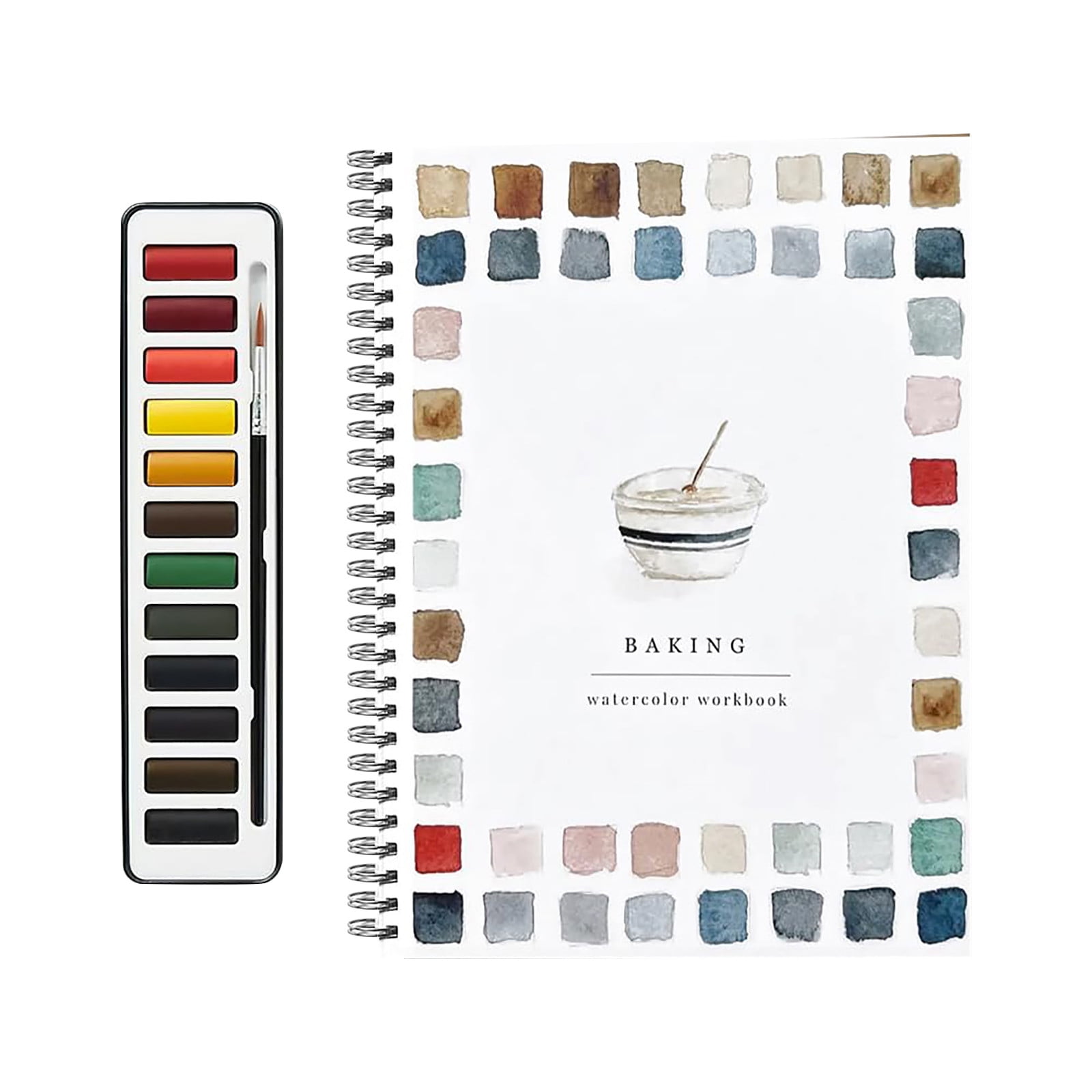Watercolor Workbook, Beginner-Friendly Watercolor Paint Book, 12 Colors ...
