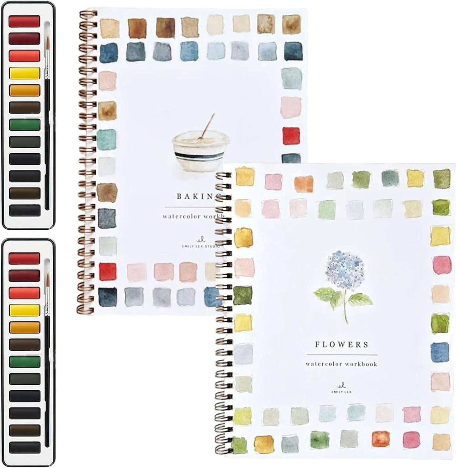 Watercolor Workbook, Beginner-Friendly Watercolor Paint Book, 12 Colors ...