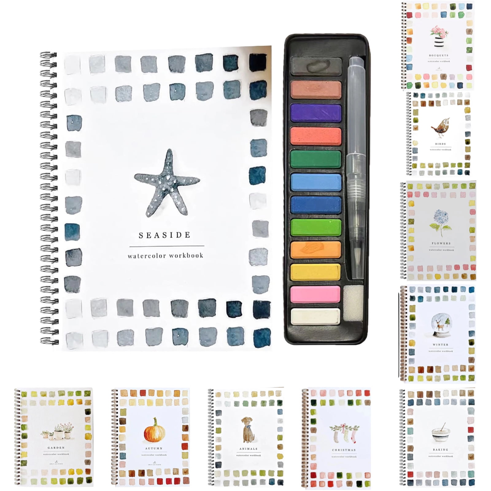 Watercolor Workbook, Water Colors Practice Sketch Book for Adults ...
