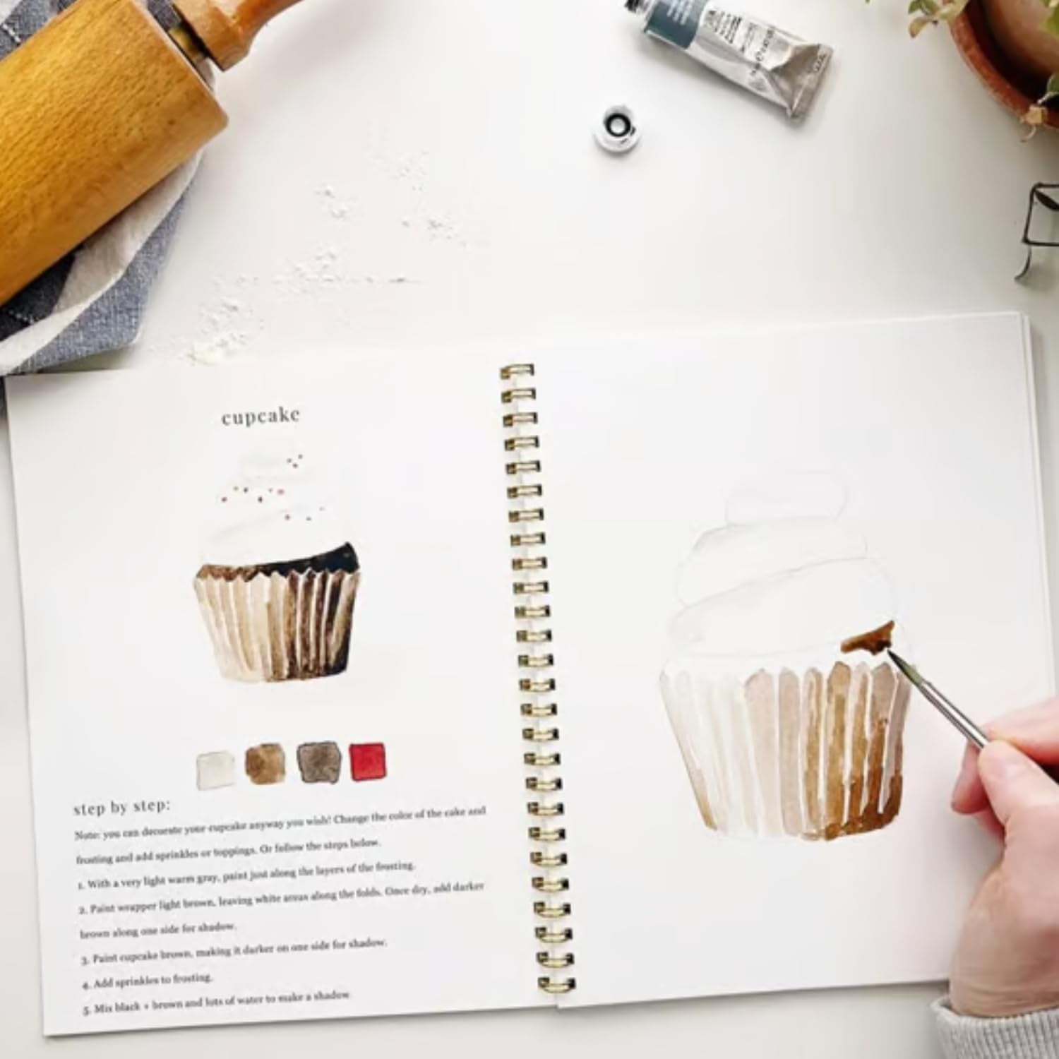 Watercolor Workbook for kids， Beginner-Friendly Baking Watercolor ...