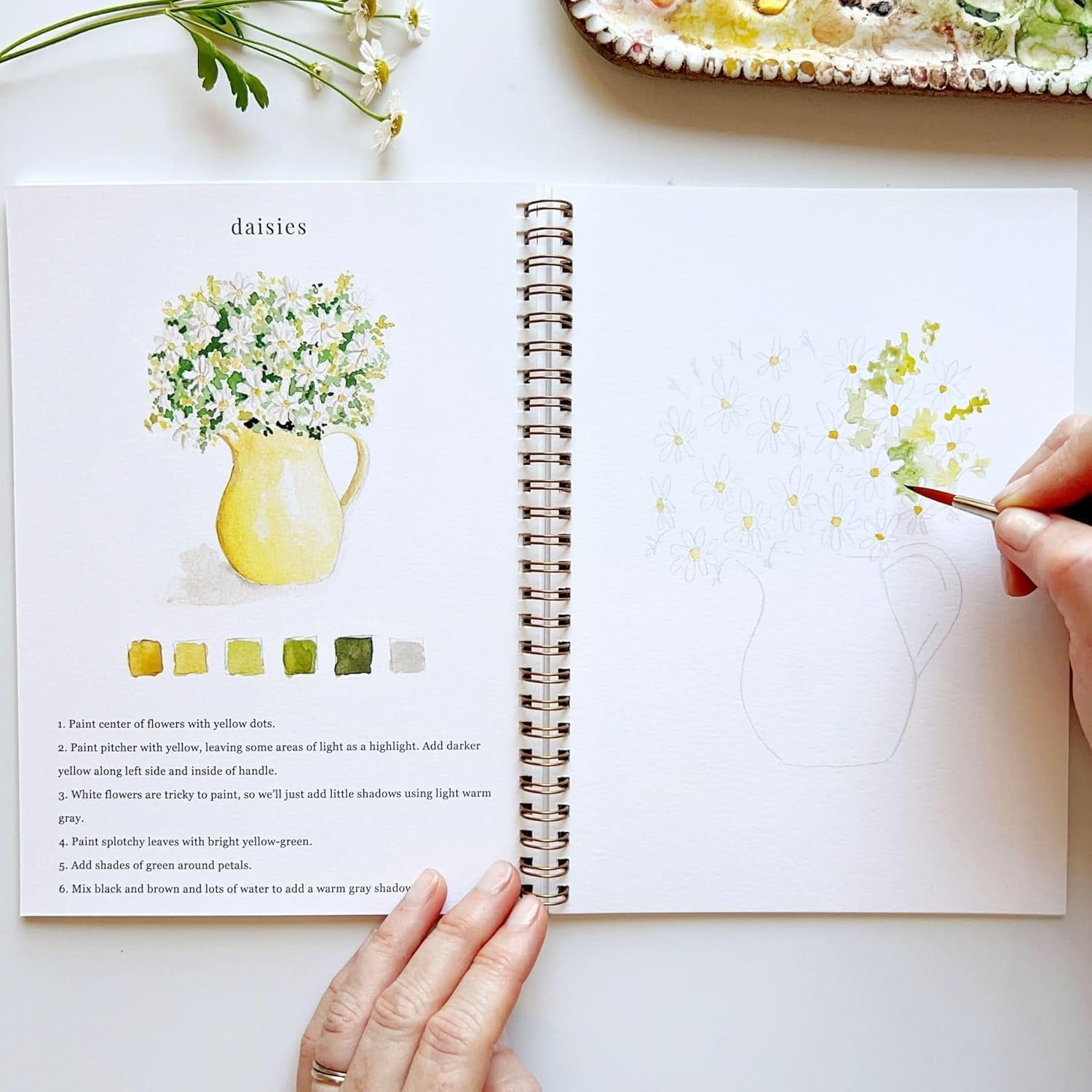 Watercolor Workbook for kids， Beginner-Friendly Flowers Watercolor ...