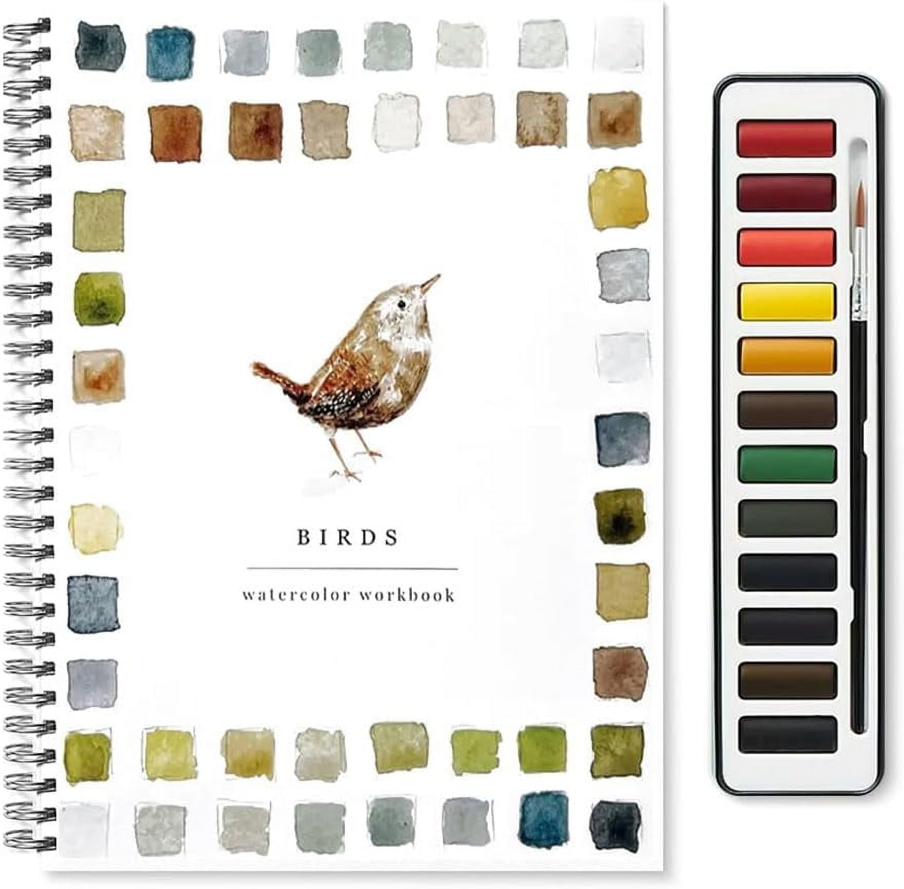 Watercolor Workbooks, 12 Colors Water Color Book Paint Set with Paint ...