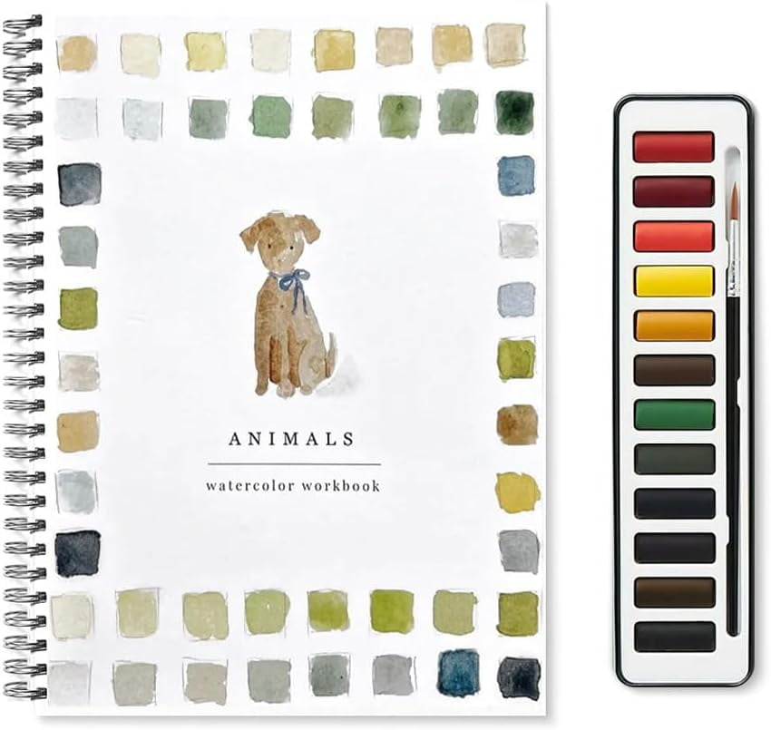 Watercolor Workbooks, 12 Colors Water color Book Paint Set with Paint ...
