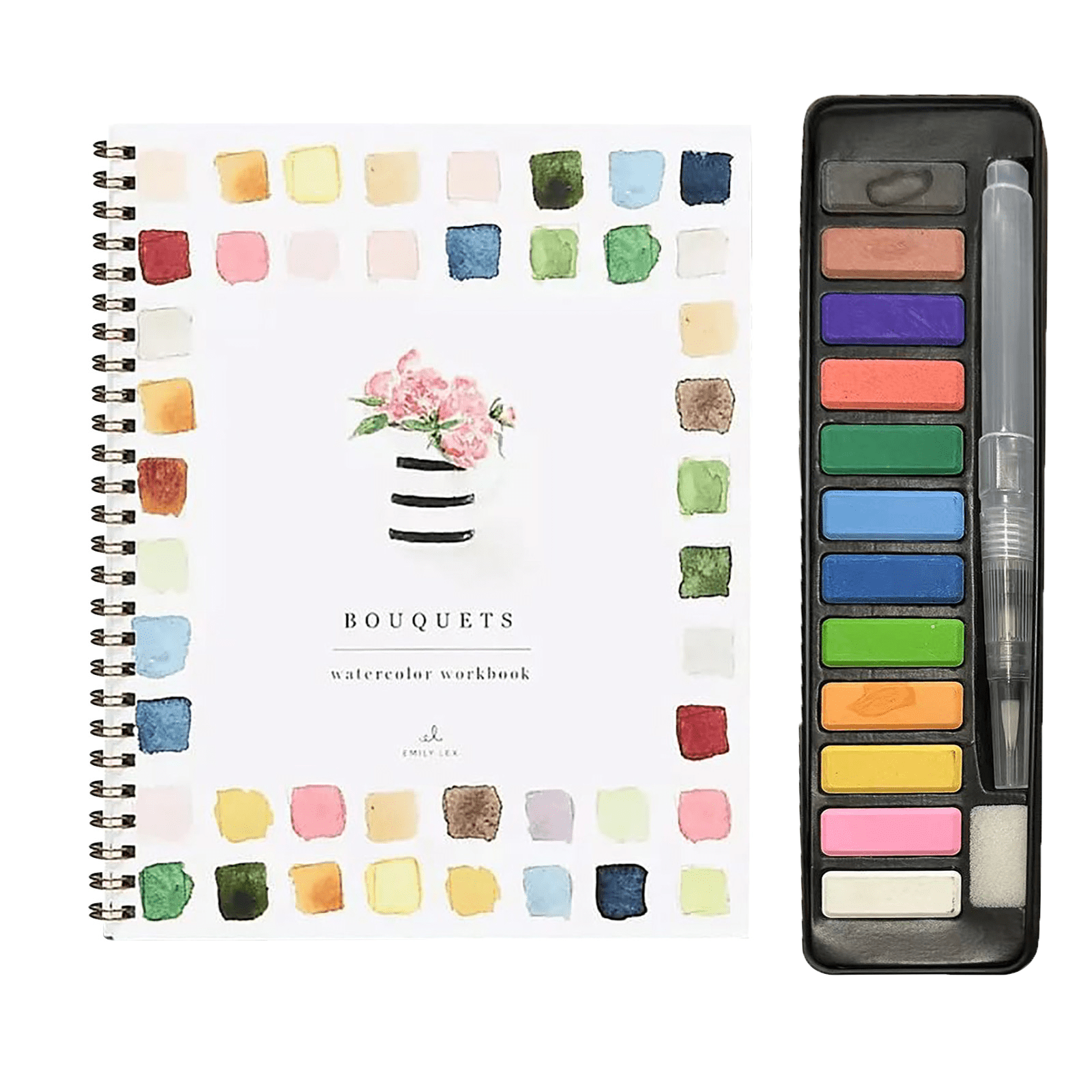 Watercolor Workbooks, 12 Colors Watercolor Paint Set with Paint Brush ...