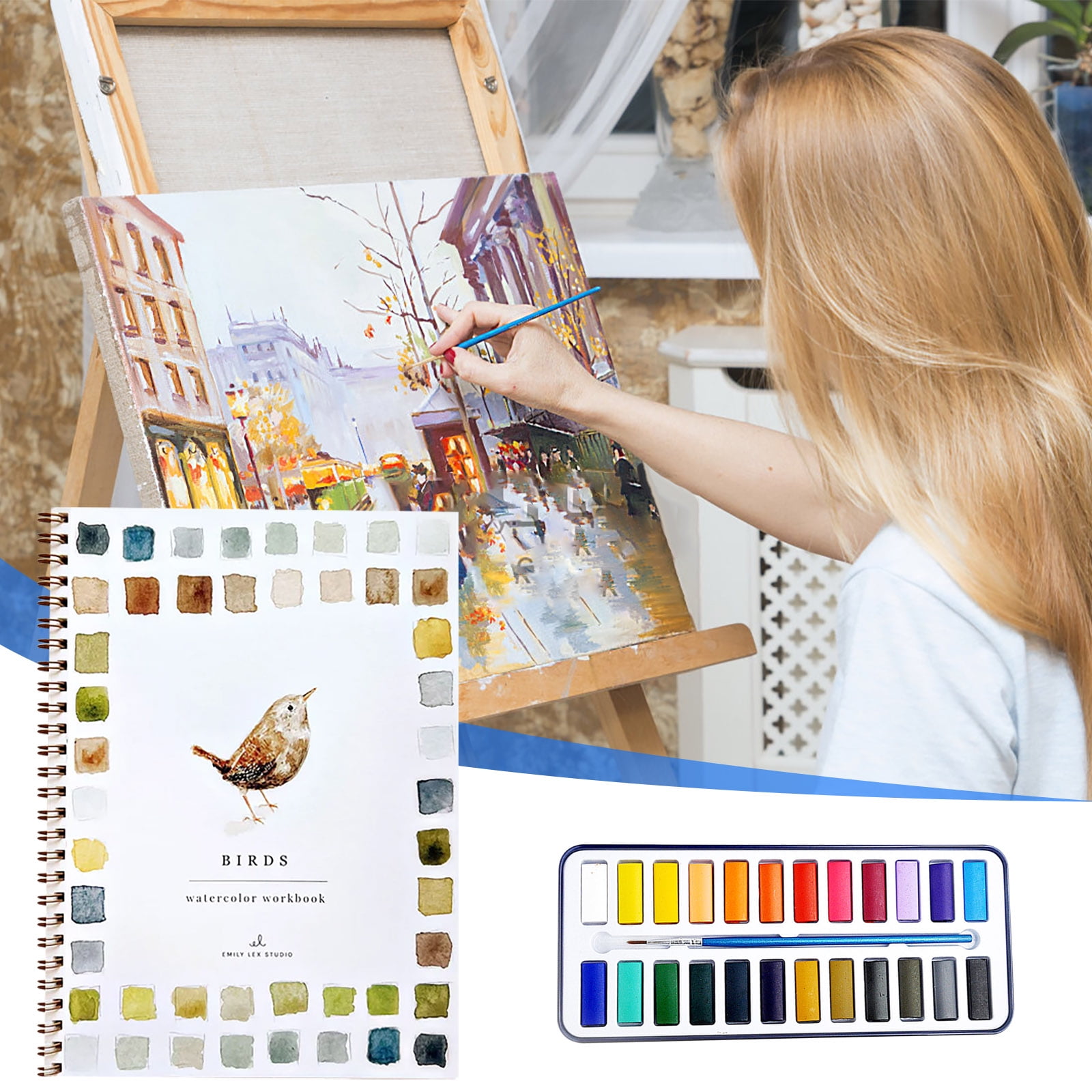 Watercolor Workbooks,Beginner-Friendly Watercolor Painting Kit with ...