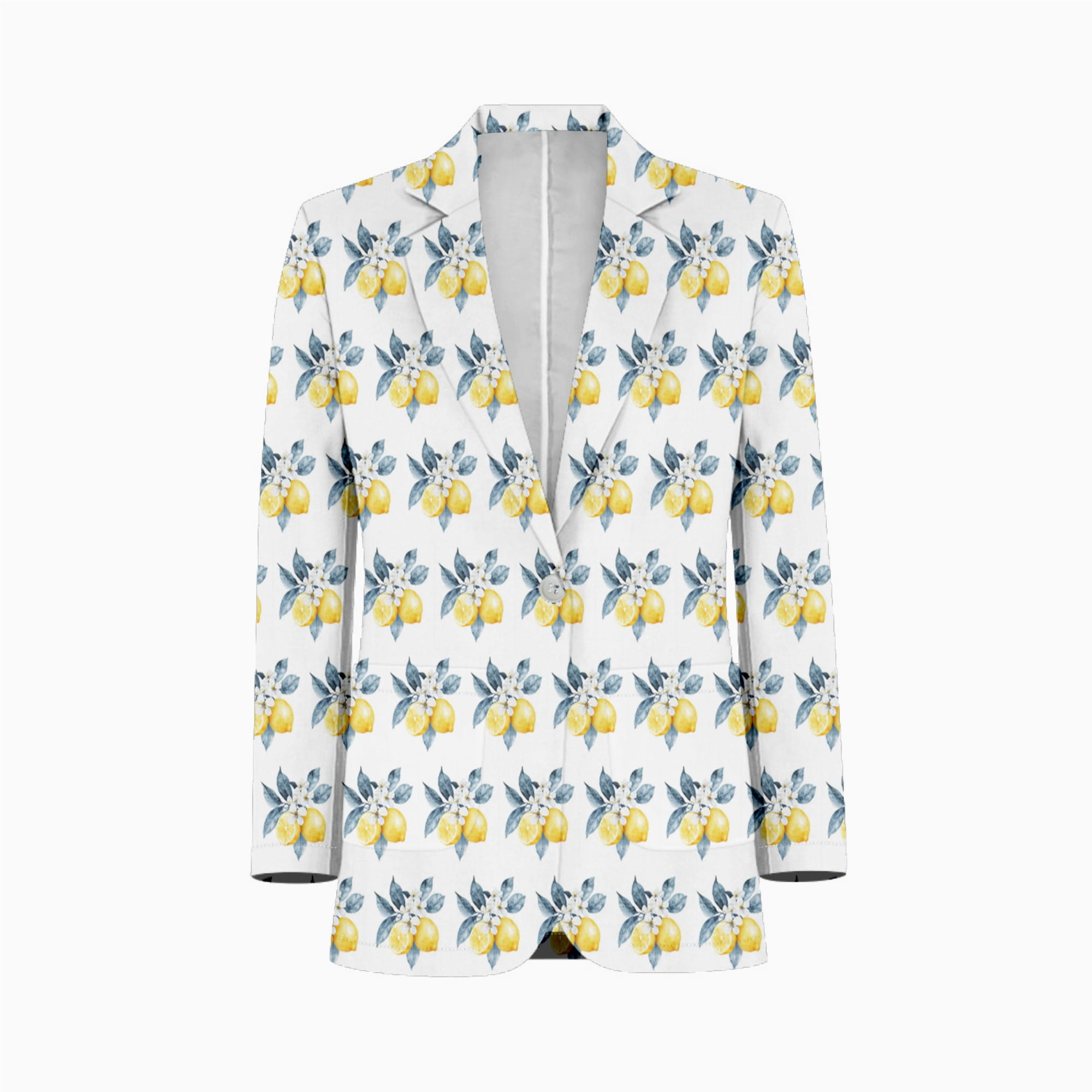 Watercolor Yellow Fruit Lemon (2) Customized Men's Suits full man Shawl ...