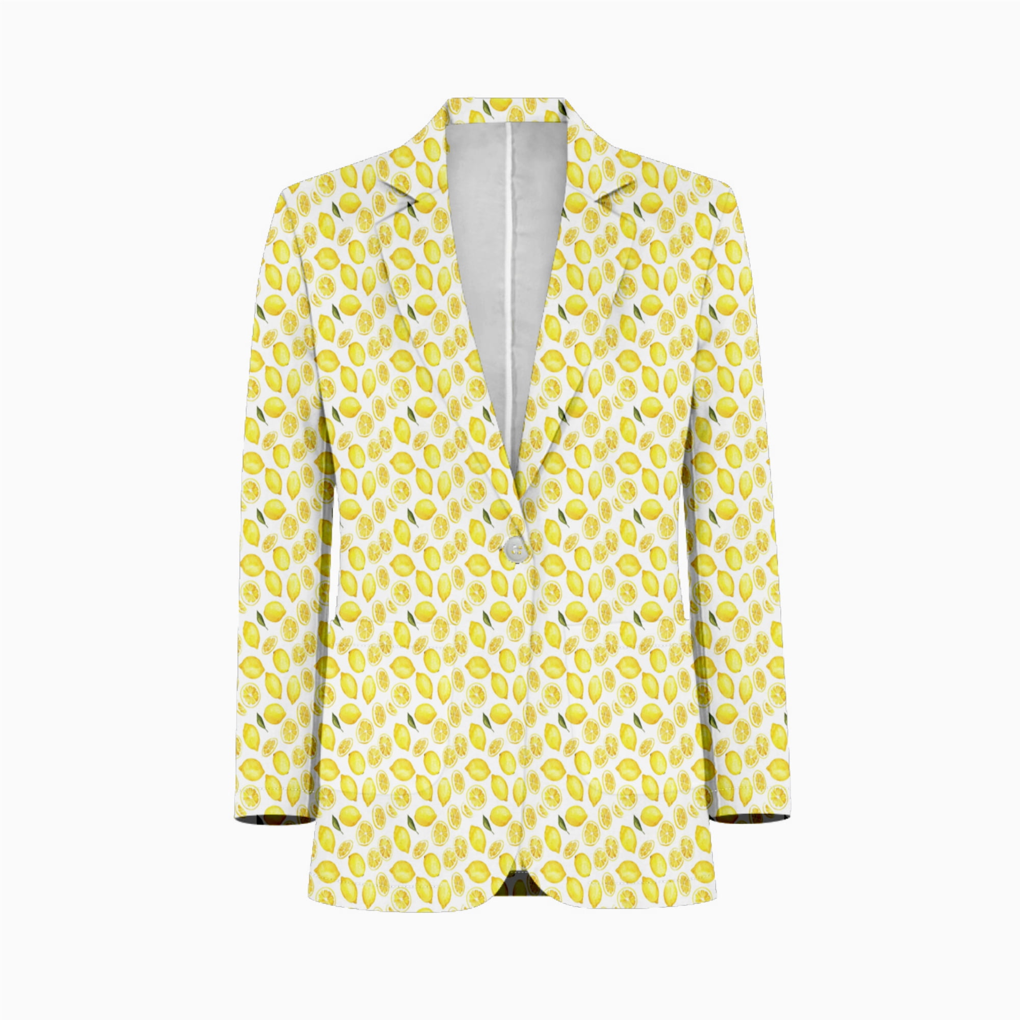 Watercolor Yellow Fruit Lemon Customized Men's Suits full man Shawl ...