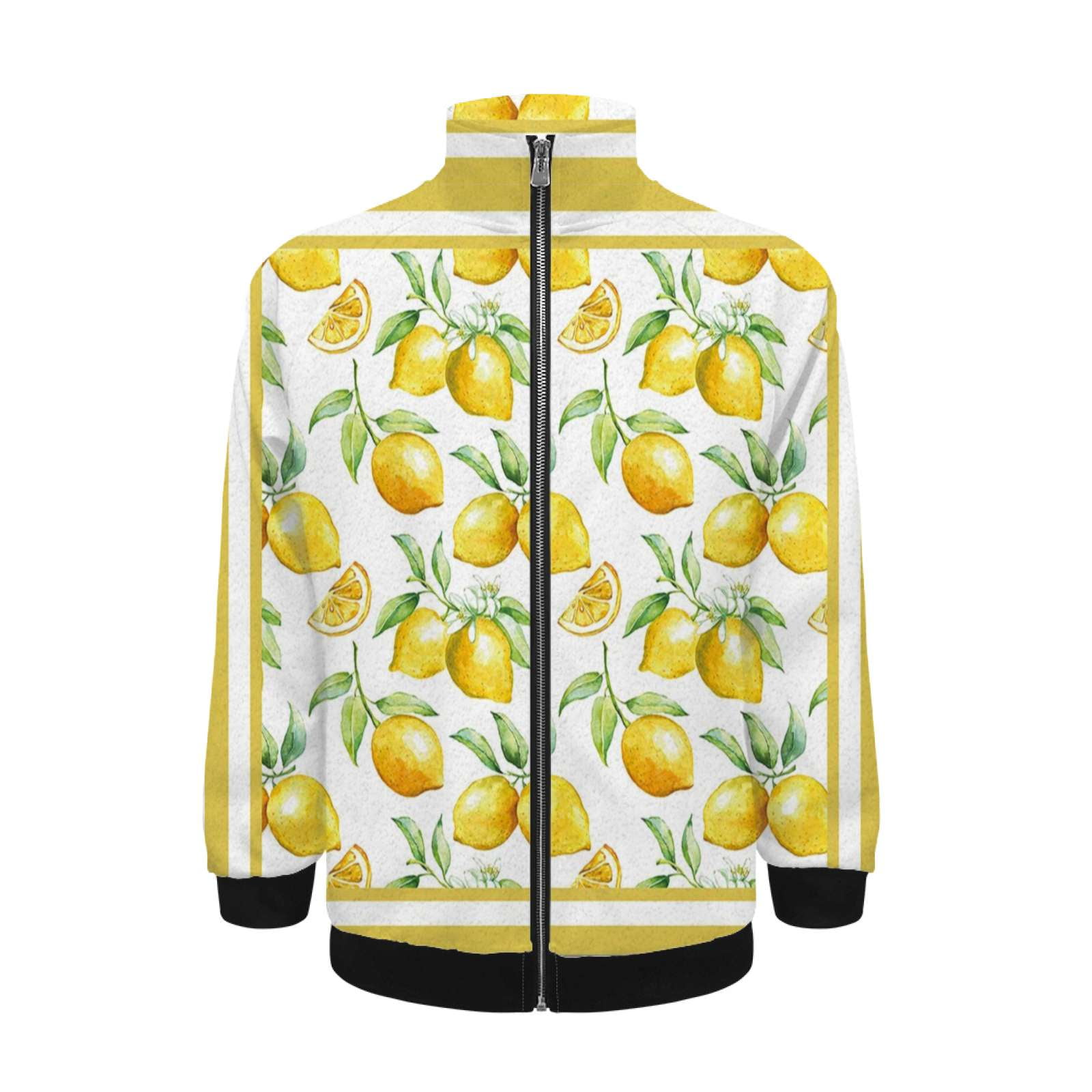 Watercolor Yellow Fruit Lemon Jacket Men's Street Cool Long Sleeves ...