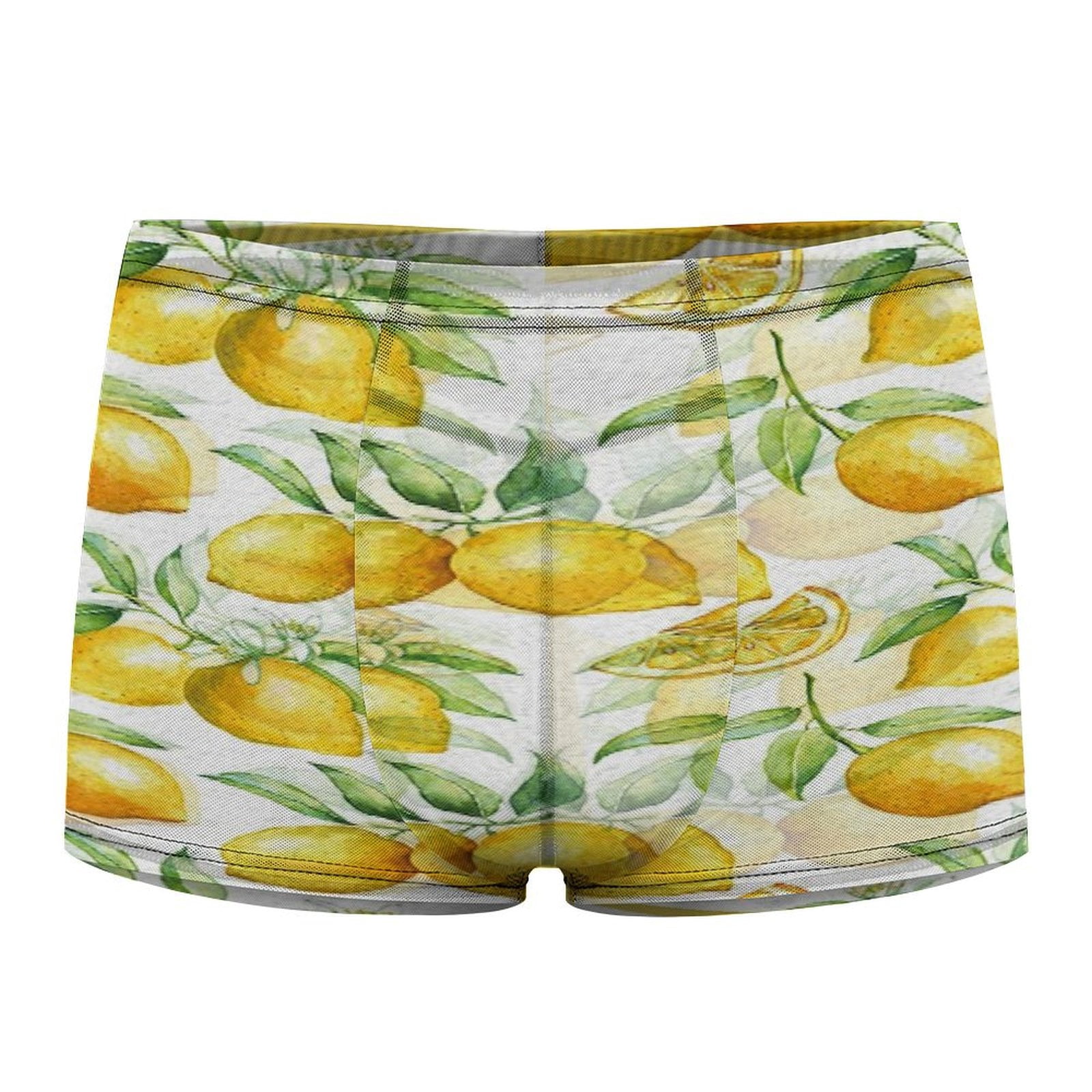 Watercolor Yellow Fruit Lemon Men's Mesh Boxer Briefs Cooling ...