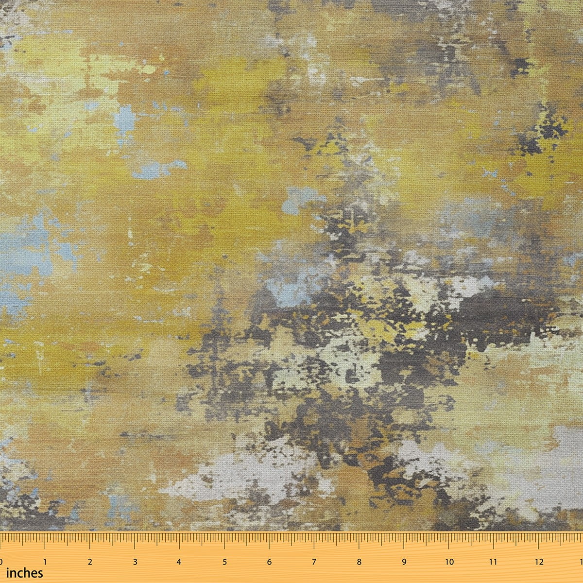 Watercolor Yellow and Grey Fabric by the Yard,Modern Abstract Art ...