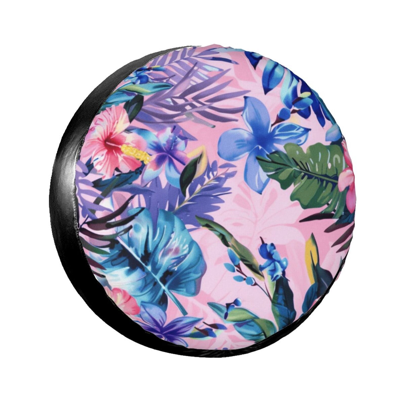 Watercolor floral pattern Weatherproof tire protection cover spare tire ...