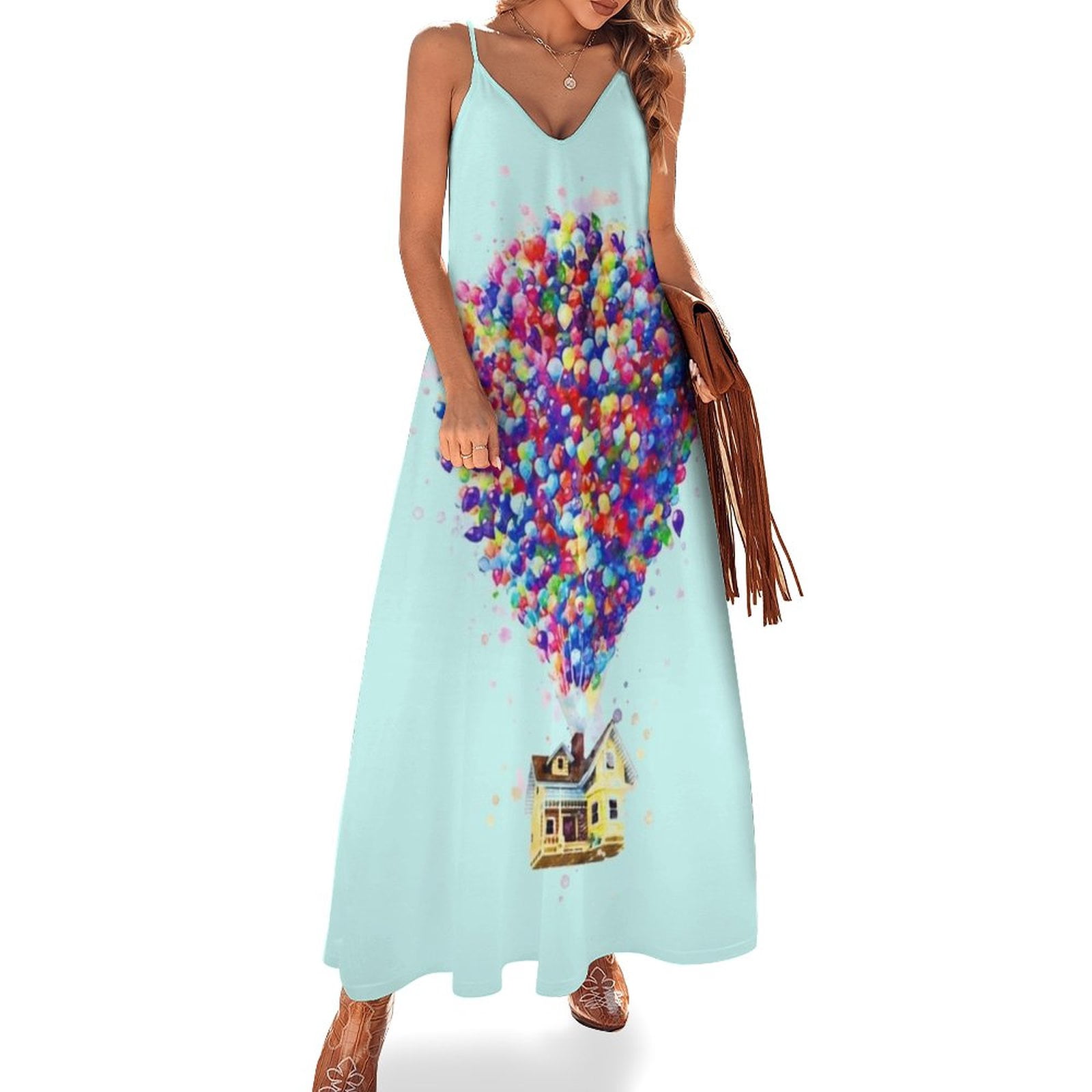 Watercolor house in the air Sleeveless Dress evening dresses women ...