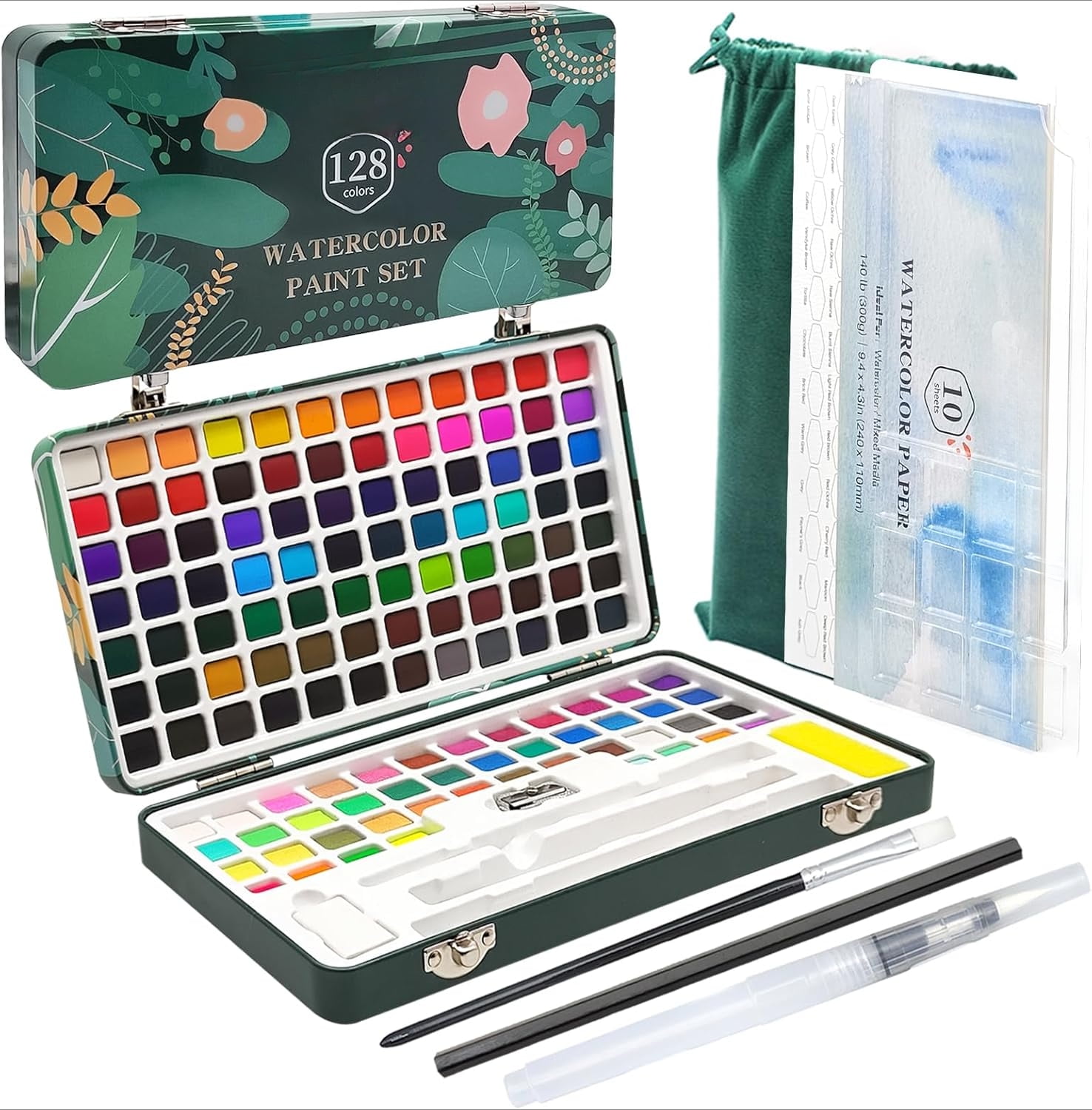 Watercolor paint set, travel watercolor set with watercolor paper and ...