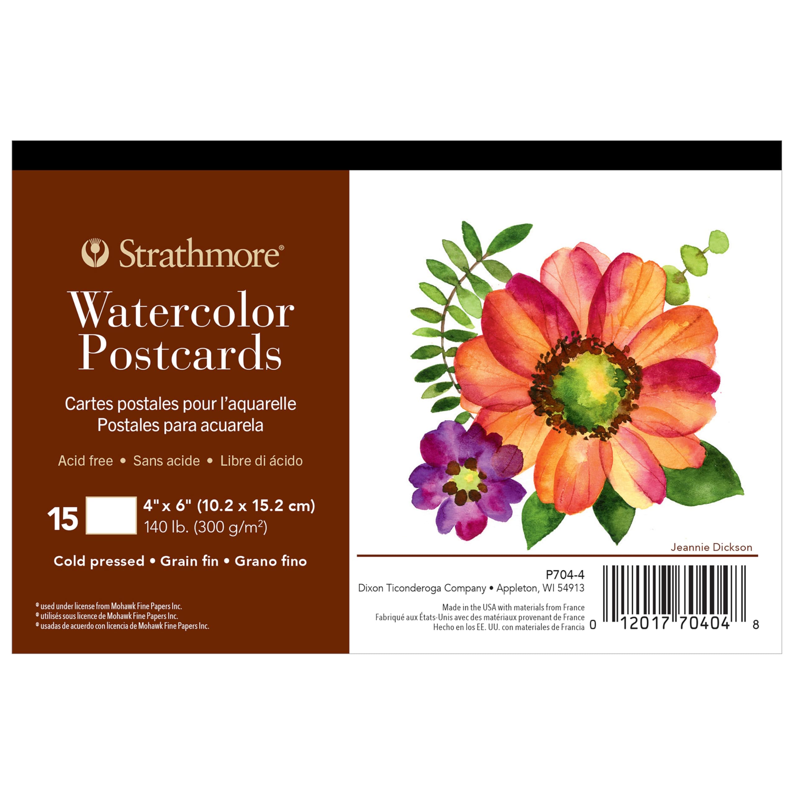 Watercolor postcard pad, 4x6 inches blank greeting cards, 15 pack ...