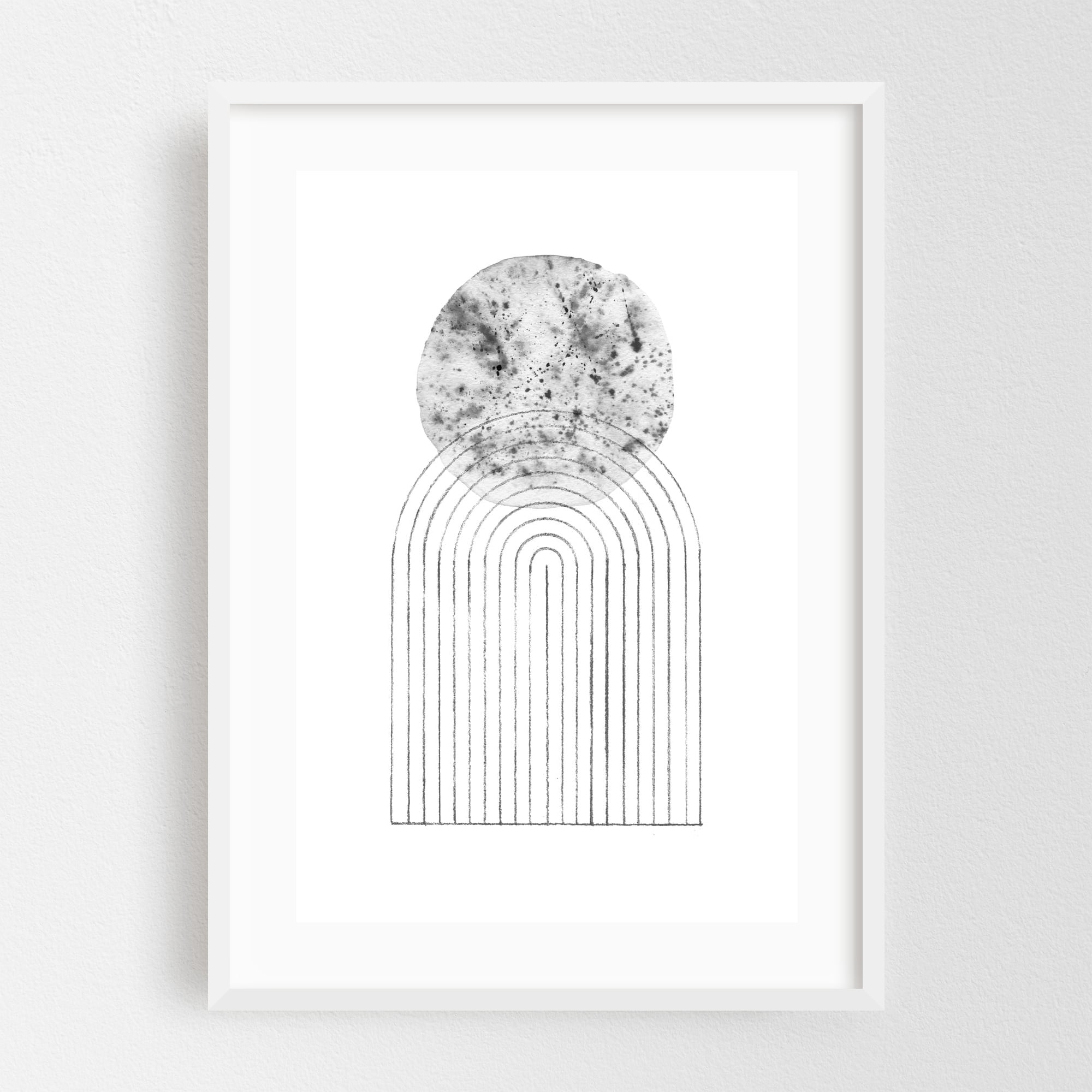 Watercolor shape and line arch - Line Drawing Abstract Minimalist ...