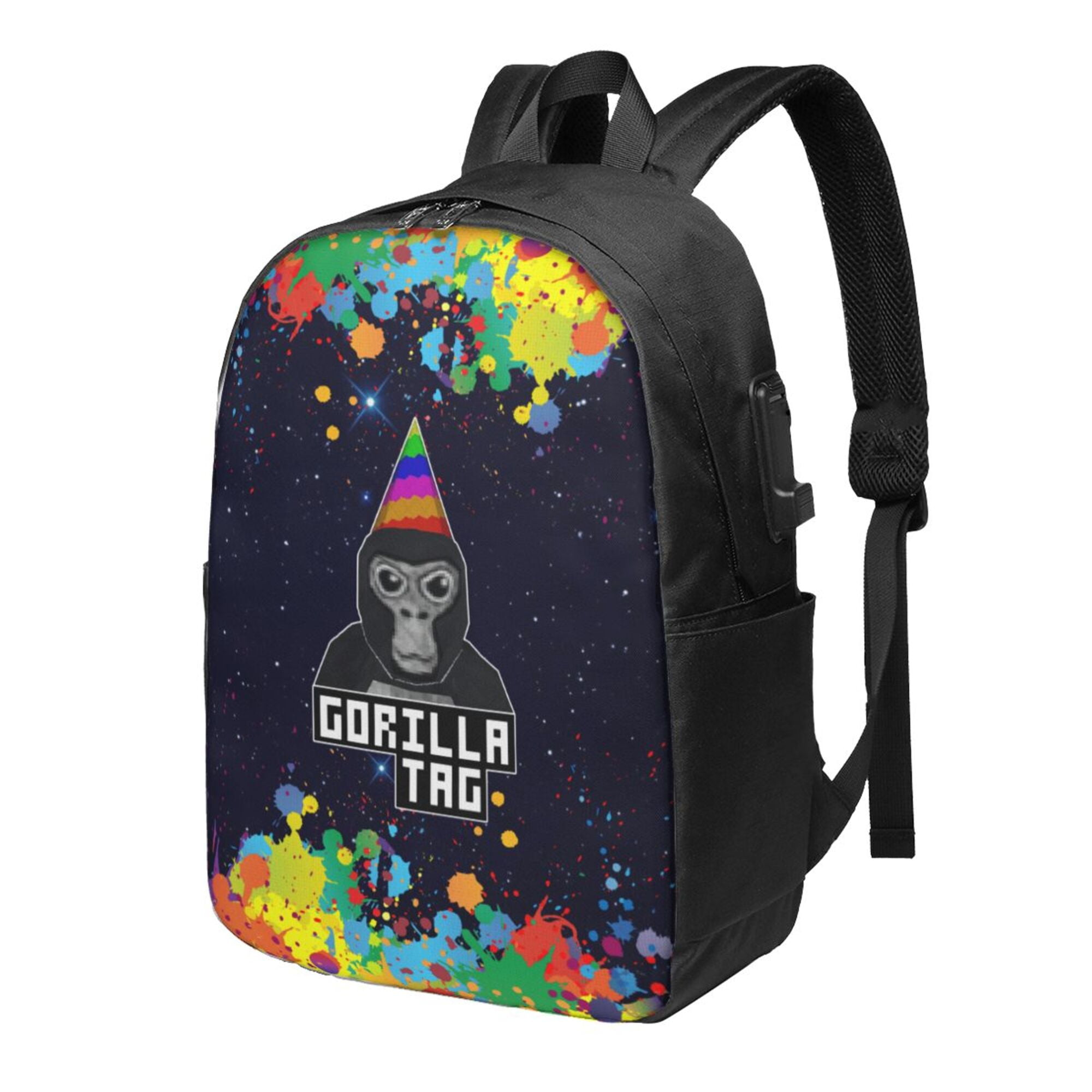 Watercolor splash Gorilla Tag Laptop Backpack with USB Charging ...