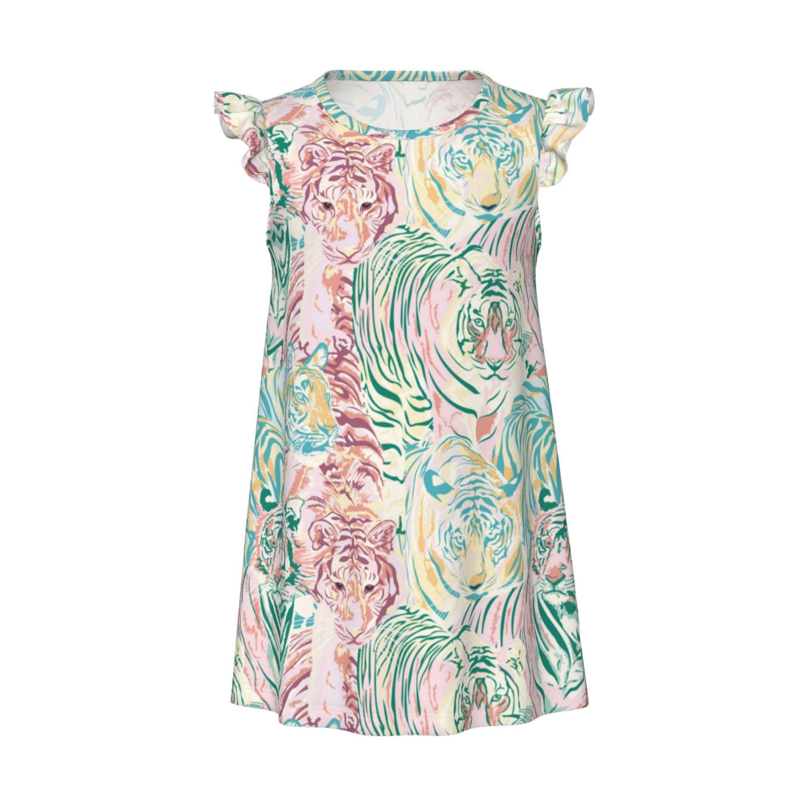 Watercolor tiger A Girls Nightgowns, Pajamas for Girls, Soft Flutter ...