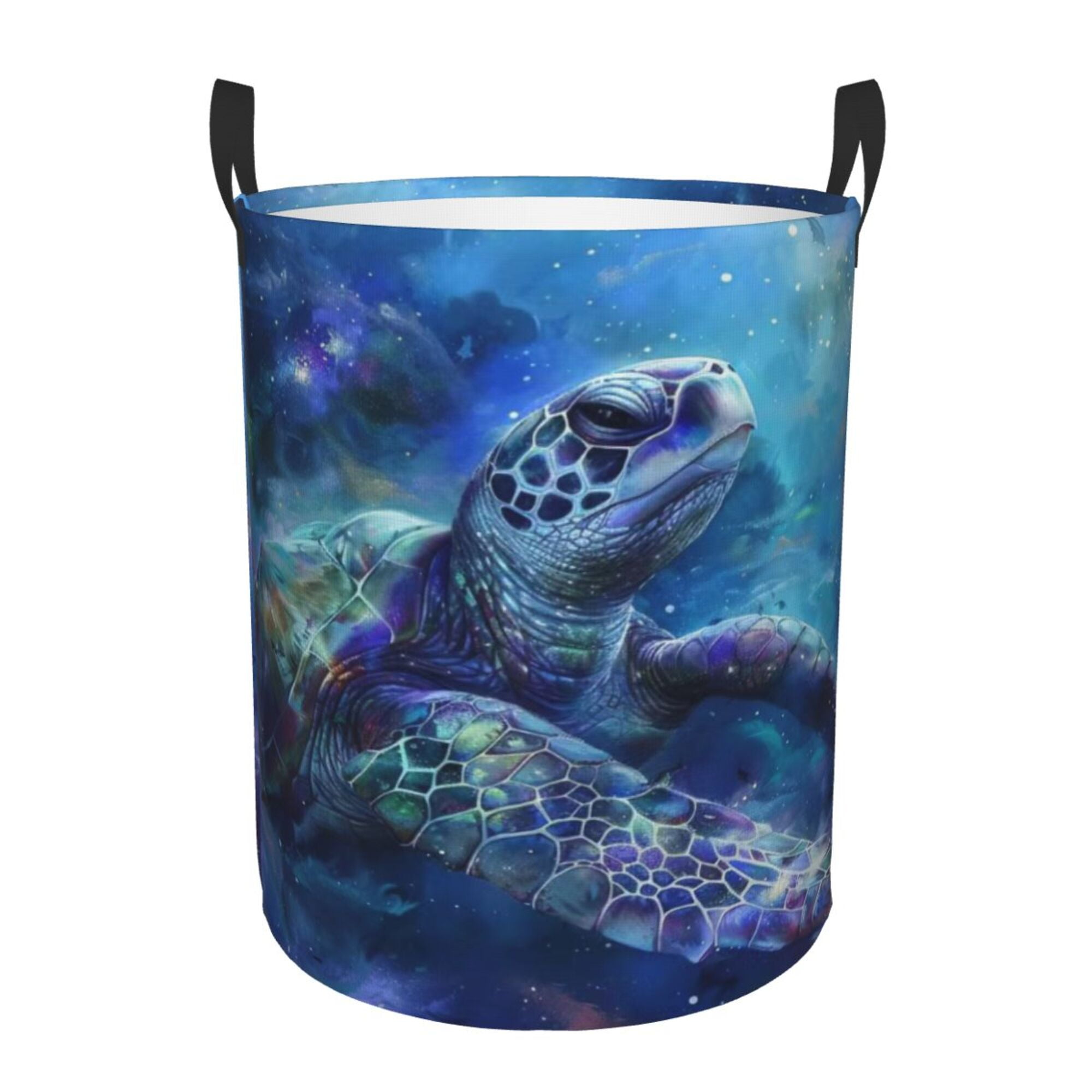 Watercolor turtle Large Dirty Clothes Hamper Foldable Laundry Basket ...