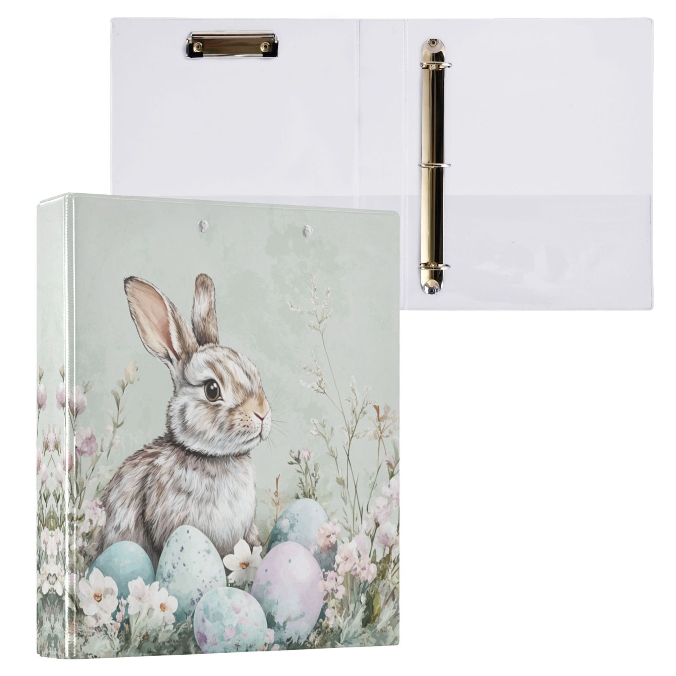 Watercolors Easter Bunny 3 Ring Hardcover Binders 1.5in Round Rings for ...