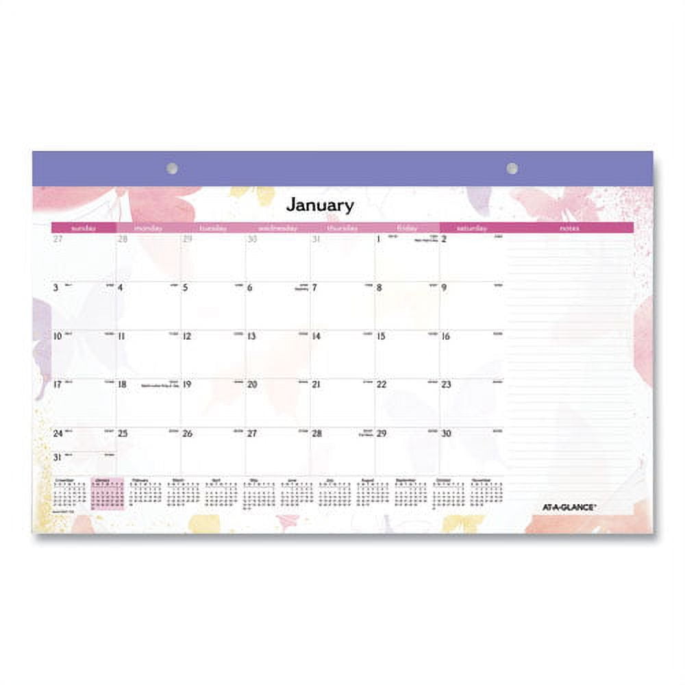 Watercolors Monthly Desk Pad Calendar, Watercolor Artwork, 17.75 x 11 ...