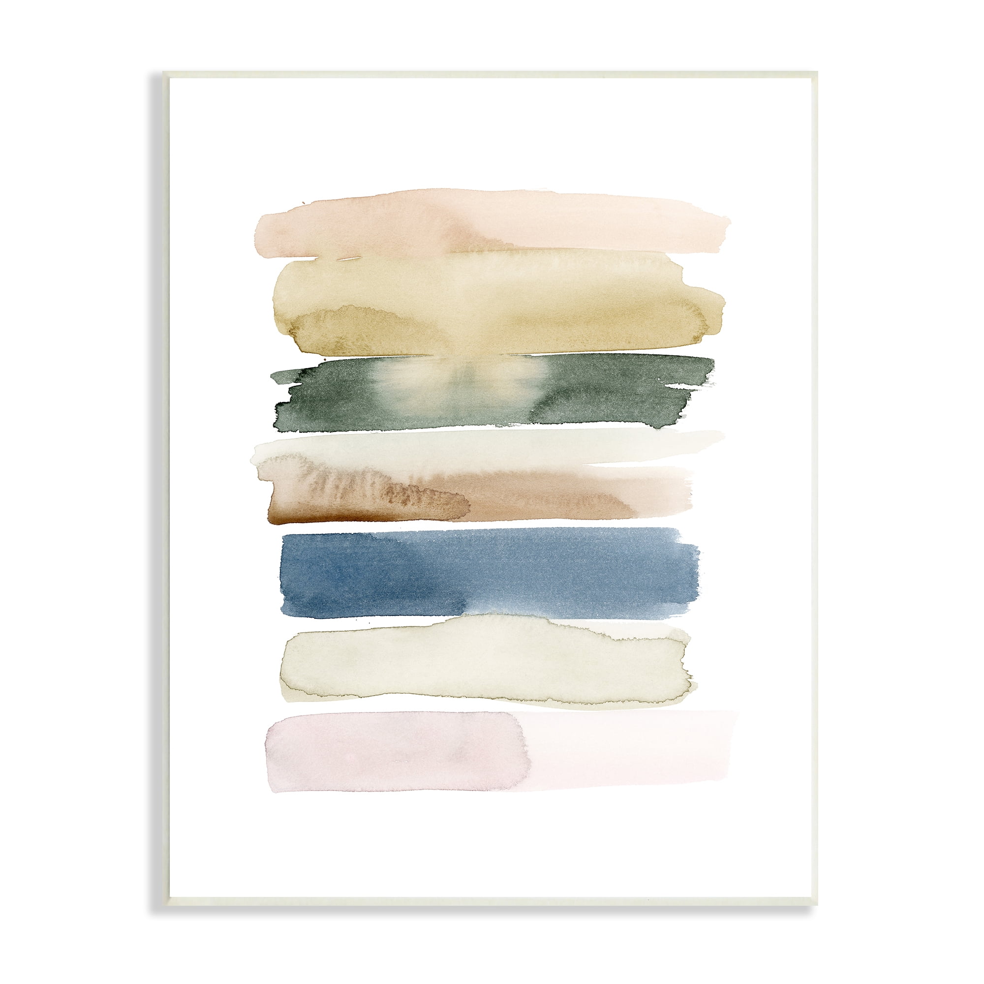 Watercolour Paint Strokes Stacked Modern Office 10 in x 15 in Framed ...