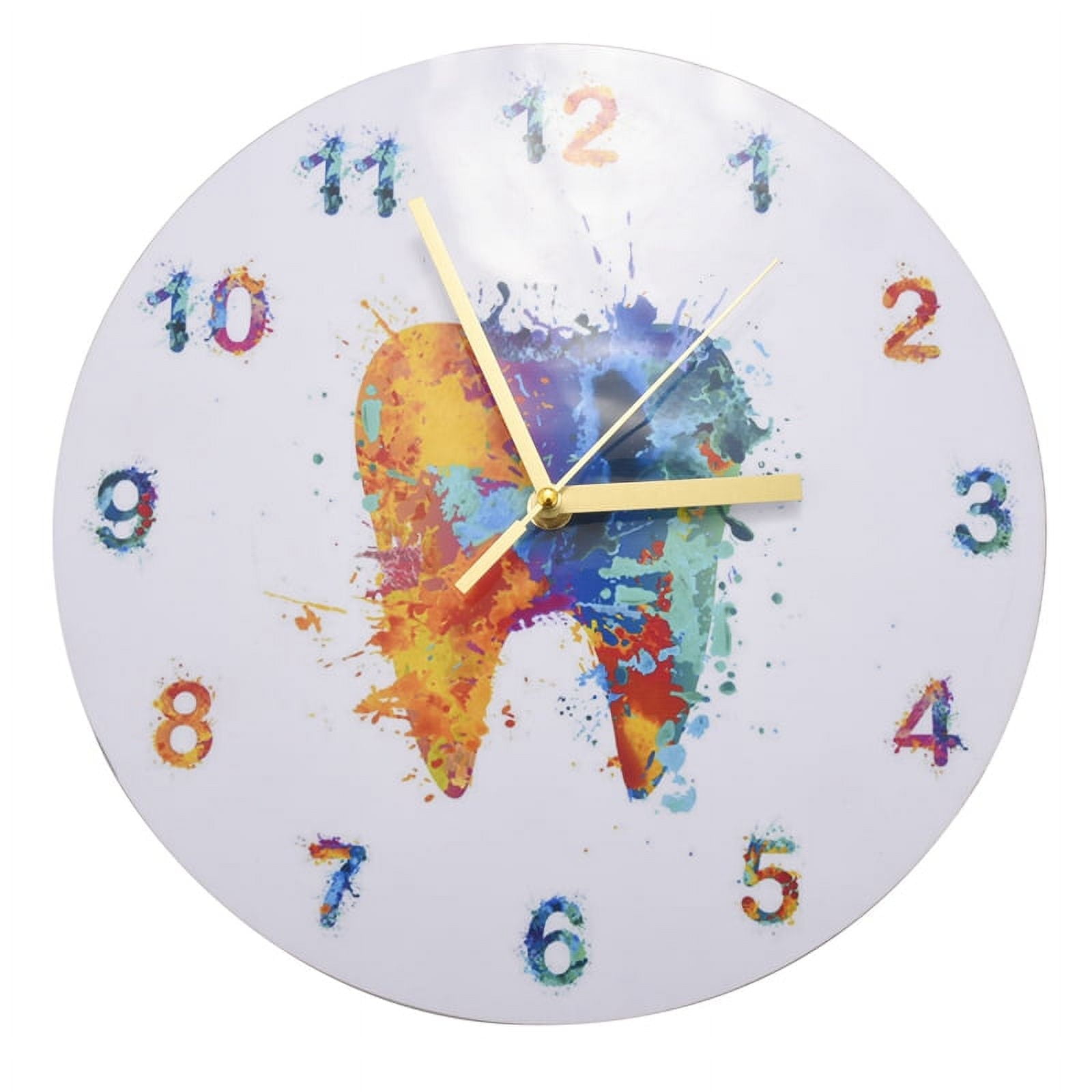 Watercolour Tooth Painting Print Wall Clock Dental Clinic Wall Art Non ...